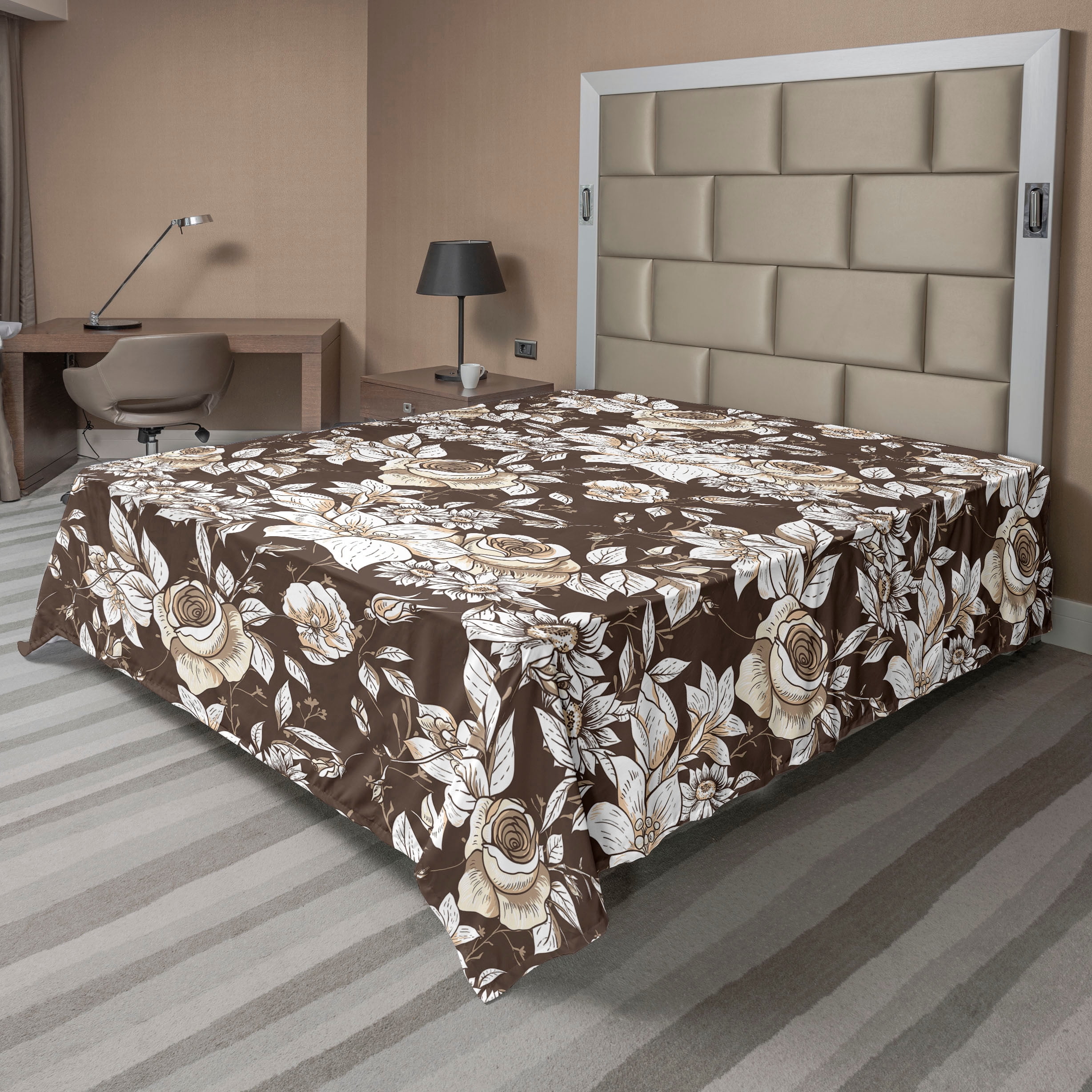 Ambesonne Garden Scene Flat Bedding Sheet Soft Top Sheet, Traditional ...