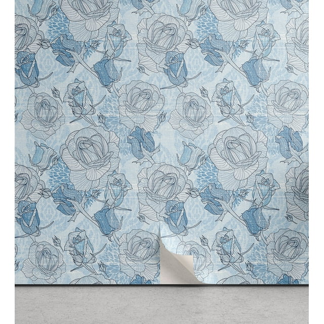 Ambesonne, Garden Scene Peel & Stick Wallpaper for Home, Modern Rose ...