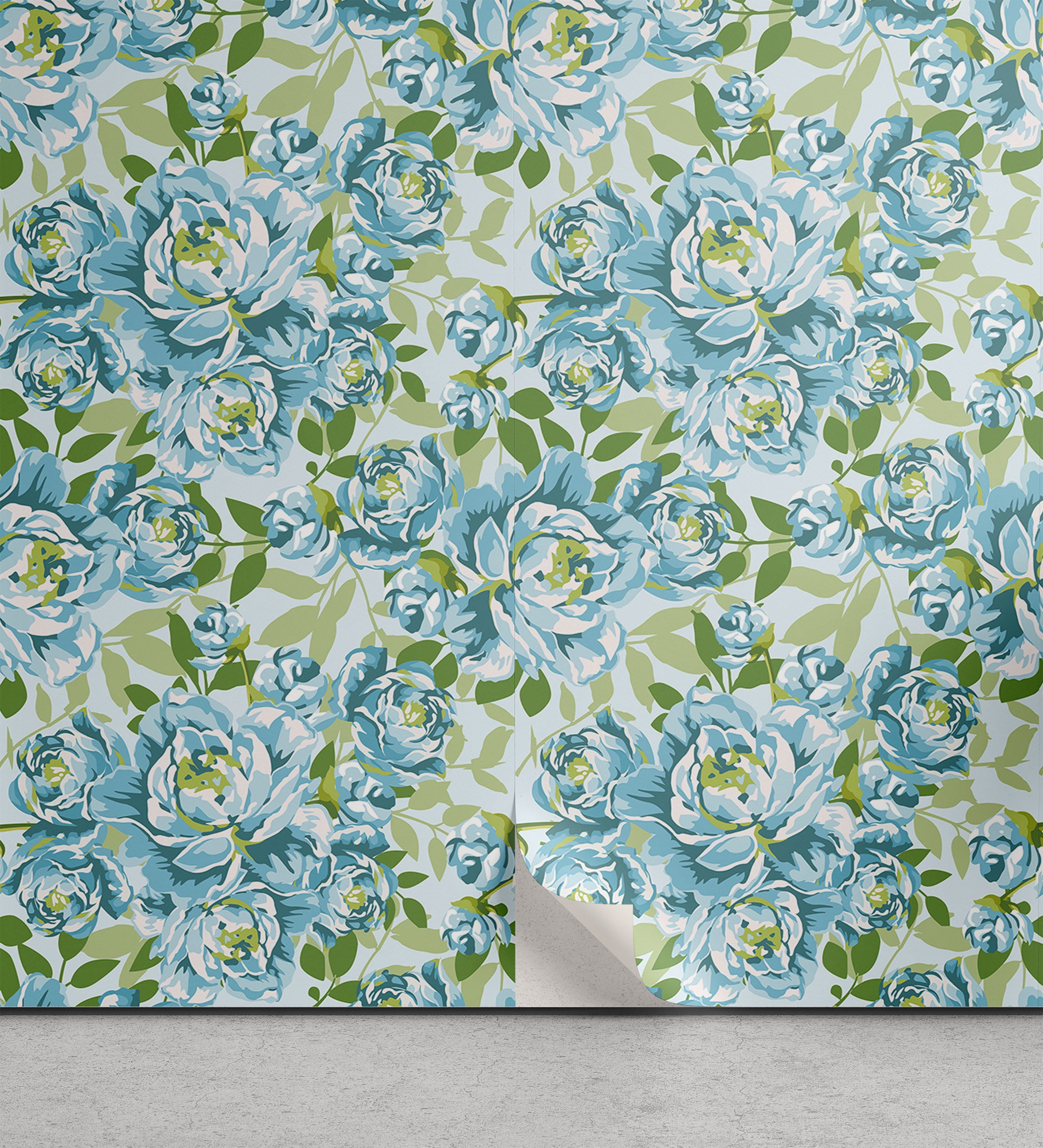 Ambesonne, Garden Scene Peel & Stick Wallpaper for Home, Peonies and ...