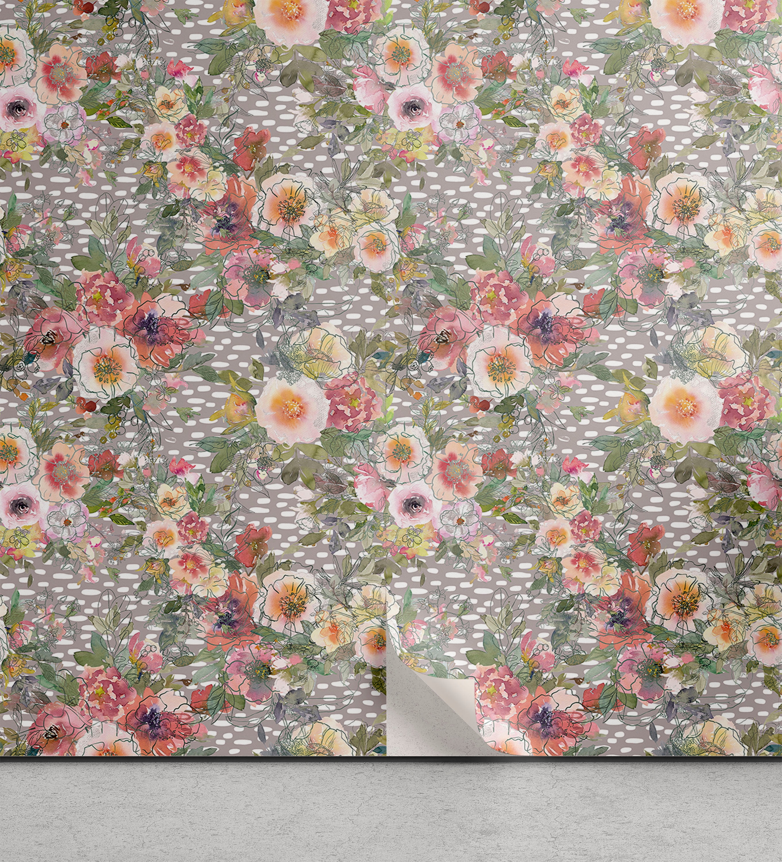 Ambesonne, Garden Scene Peel & Stick Wallpaper for Home, Spring Botany ...