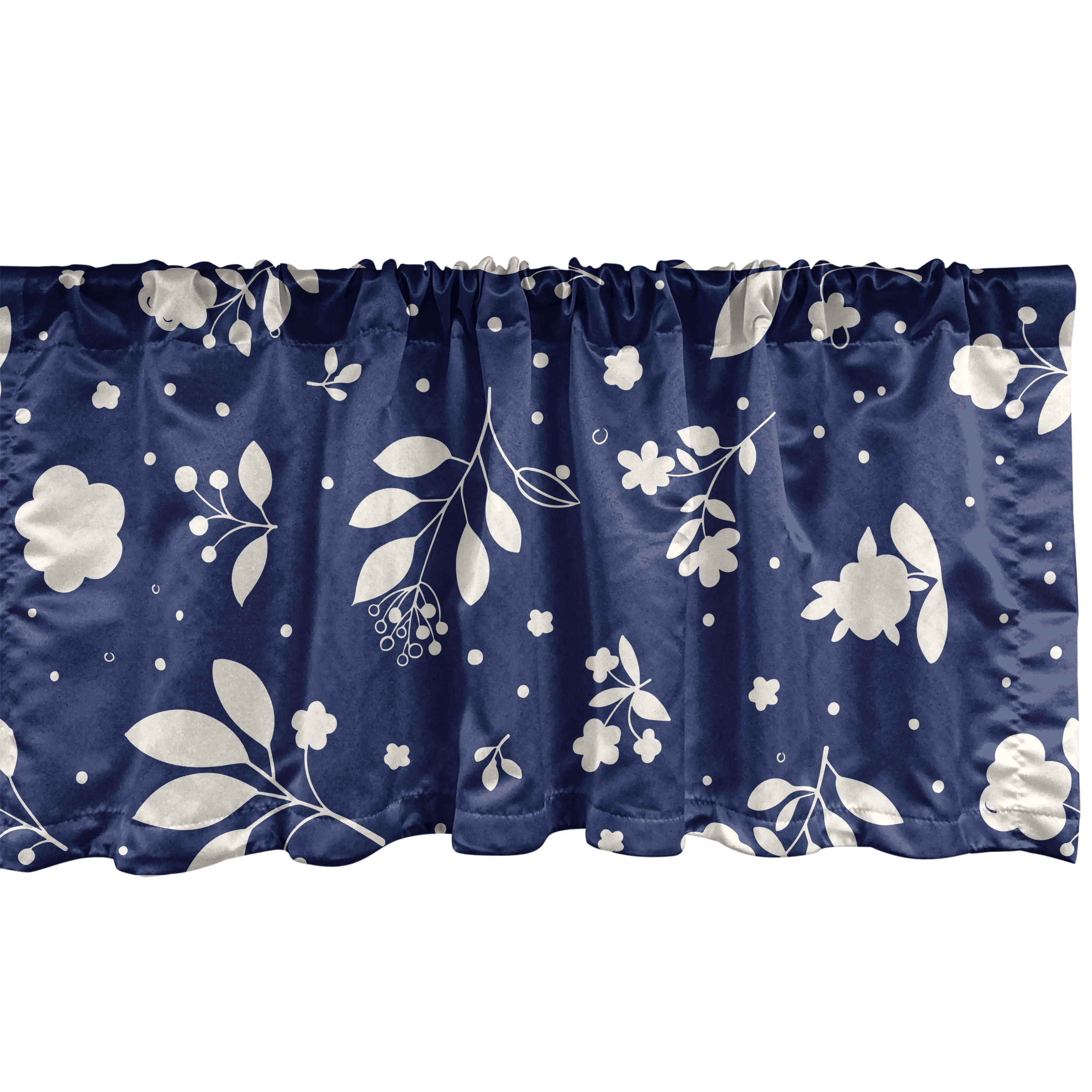 Ambesonne Garden Window Valance with Rod Pocket, Falling Flowers Dots ...