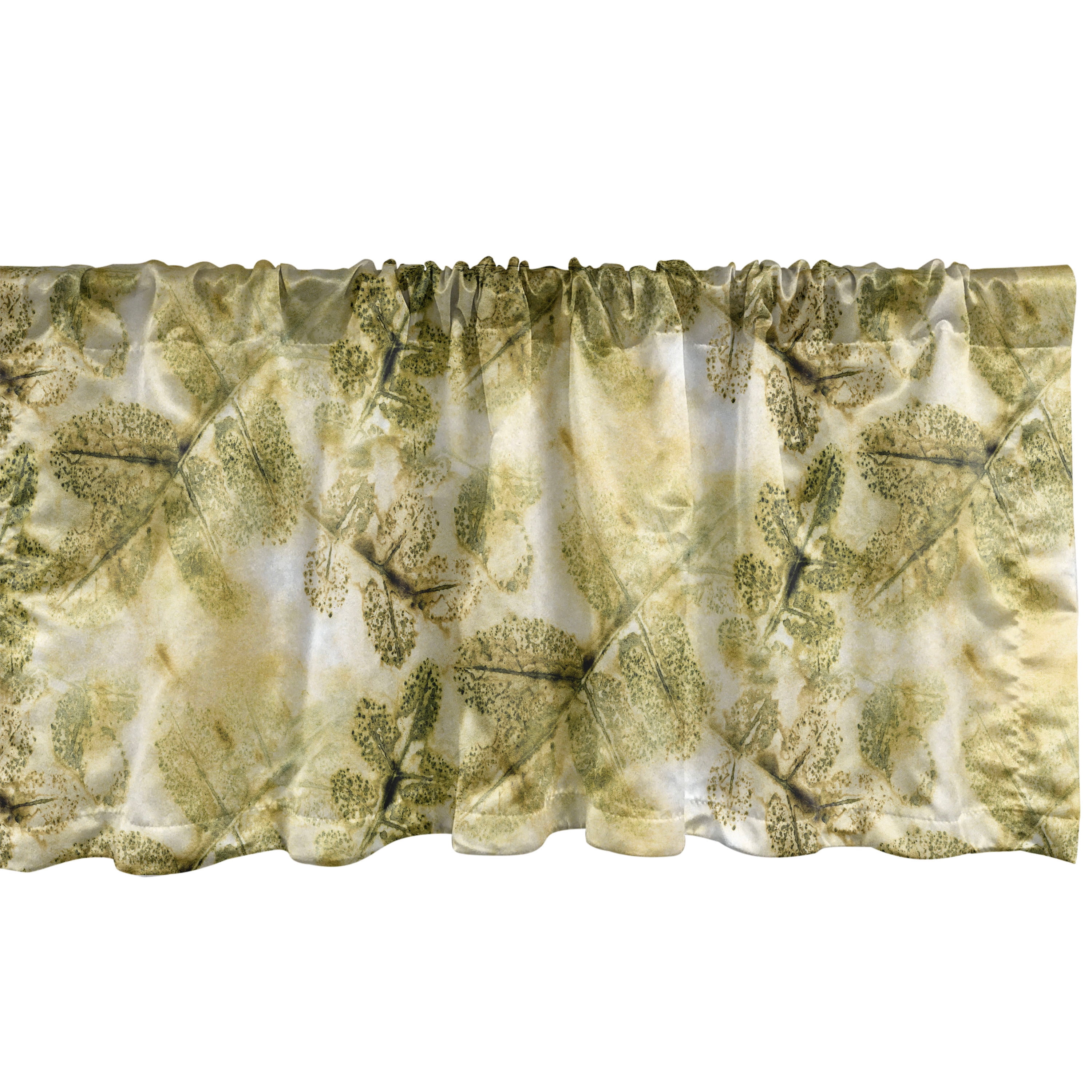 Ambesonne Garden Window Valance with Rod Pocket, Leaves Botanical ...