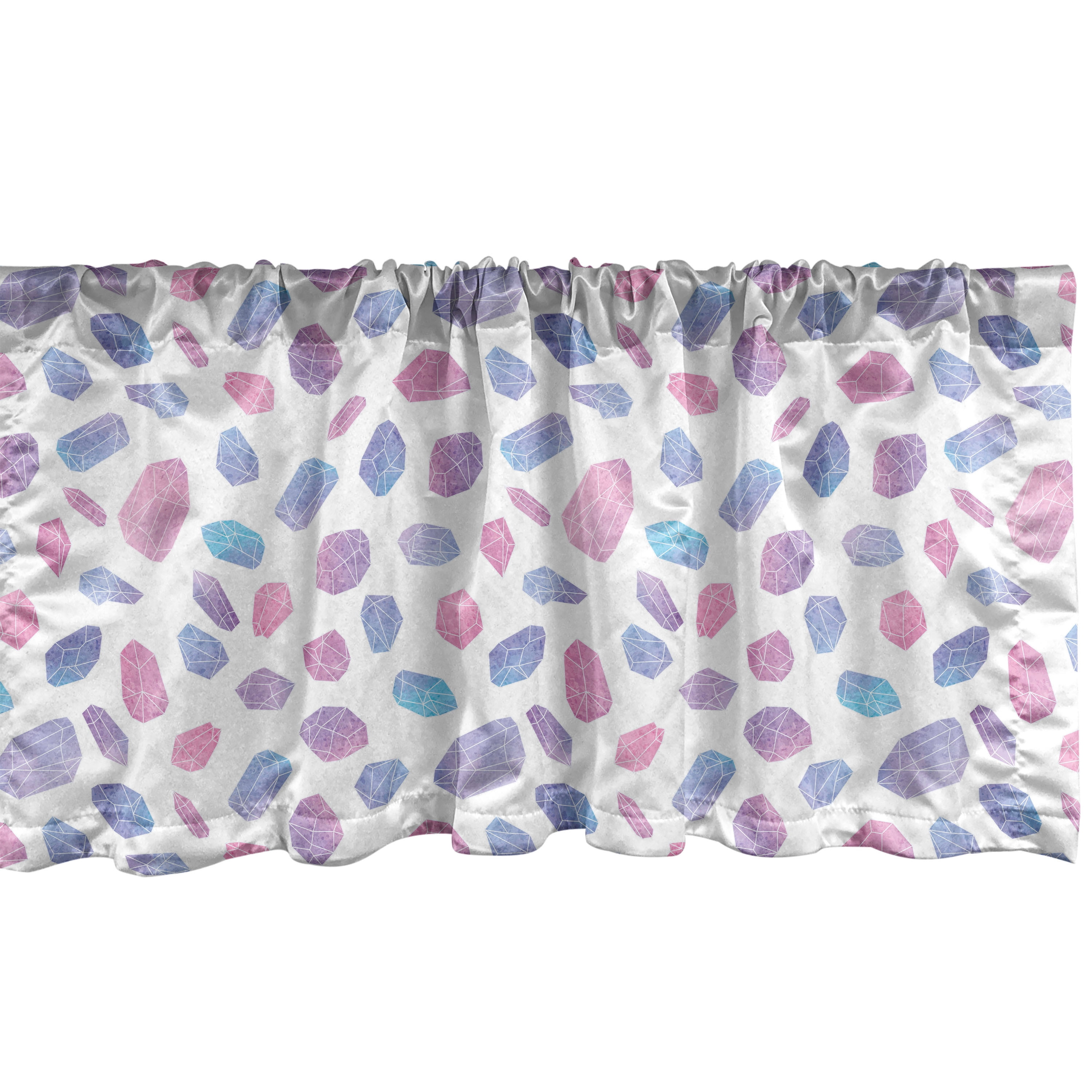 Ambesonne Geology Window Valance, Composition of Gemstones with Rainbow ...