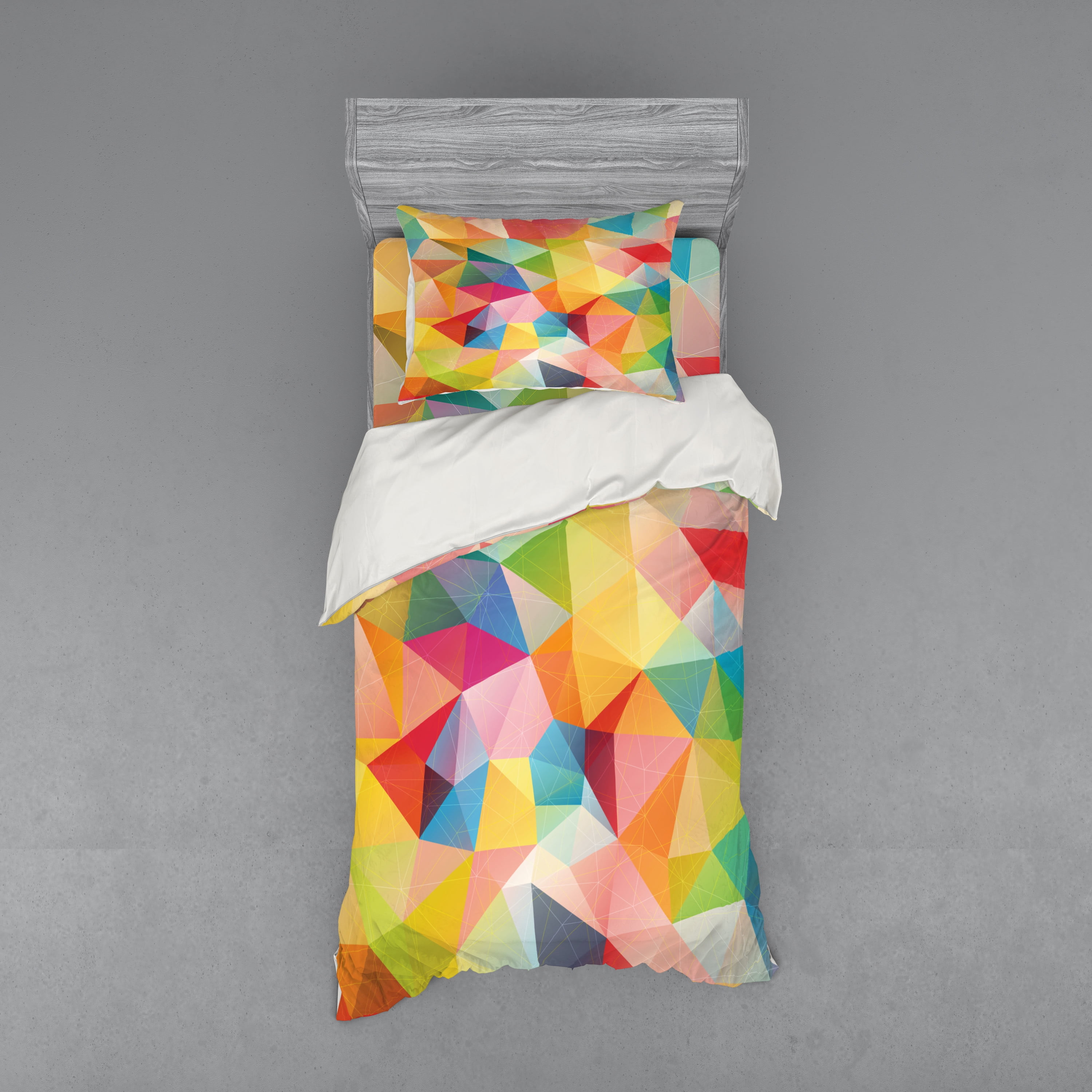 Ambesonne Geometric Bedding Set 3 Pcs, Polygonal Arrangement, Twin XL ...