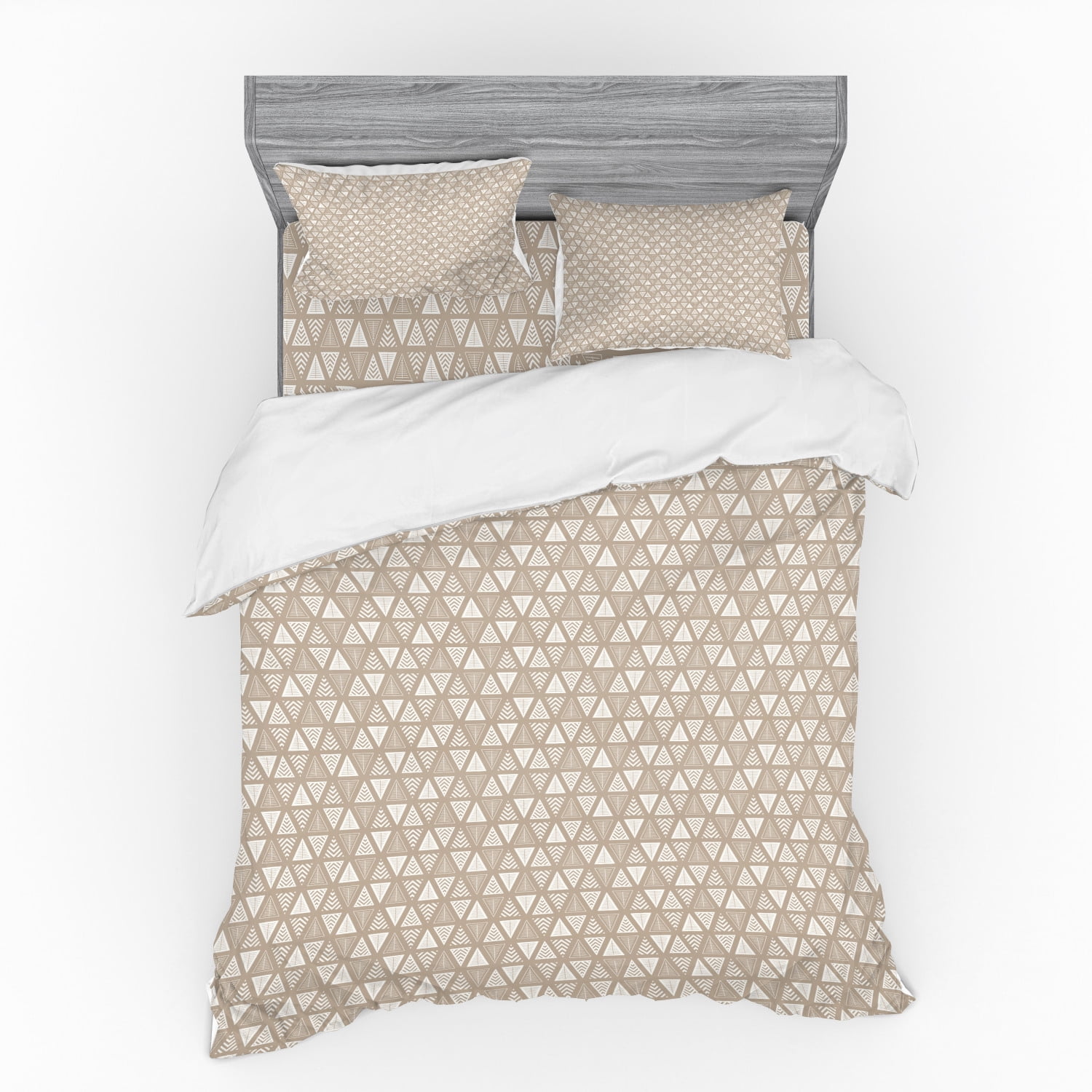 Ambesonne Geometric Bedding Set 4 Pcs, Abstract Neutral Triangle, Queen ...