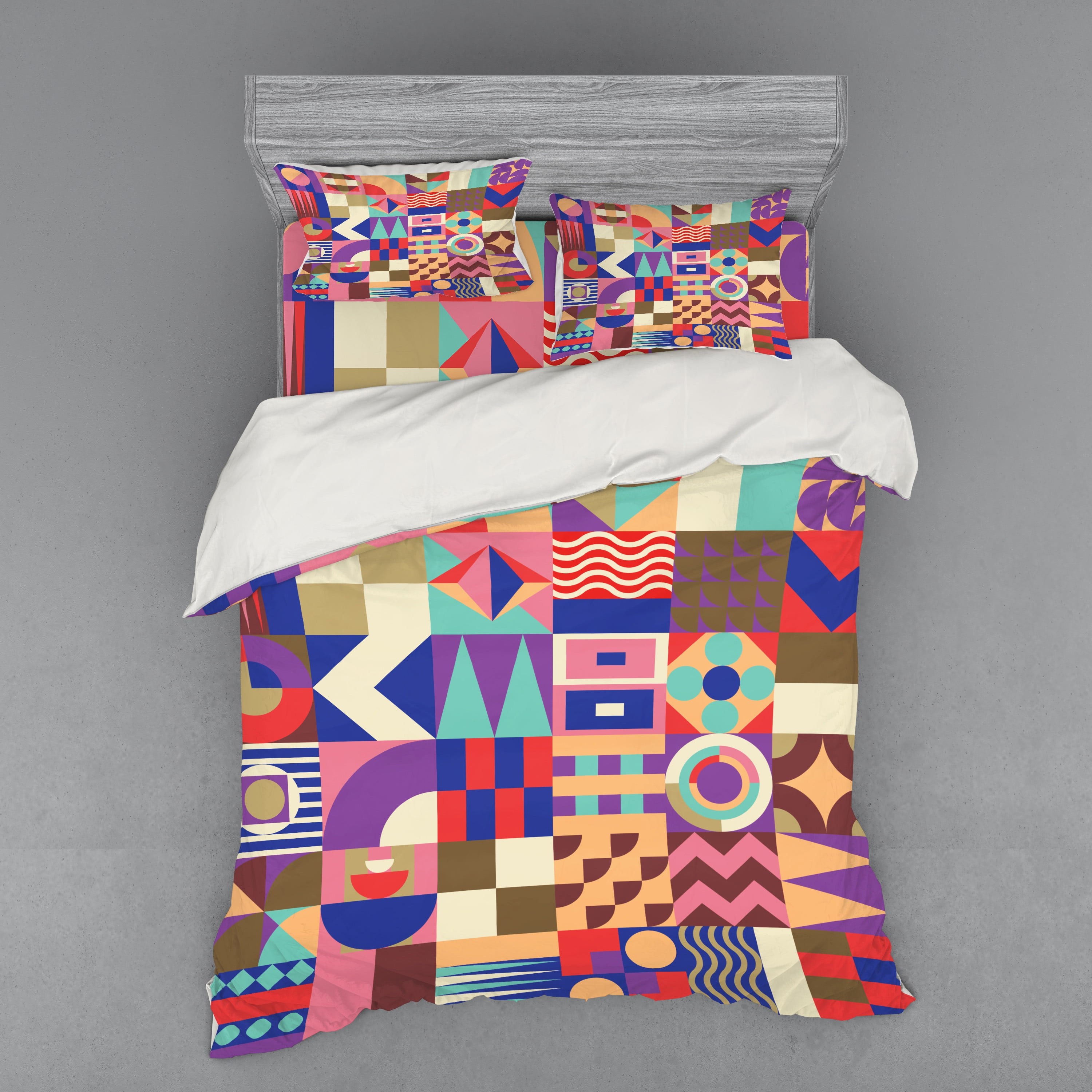 Ambesonne Geometric Bedding Set 4 Pcs, Patchwork Mosaic Tile, Queen ...