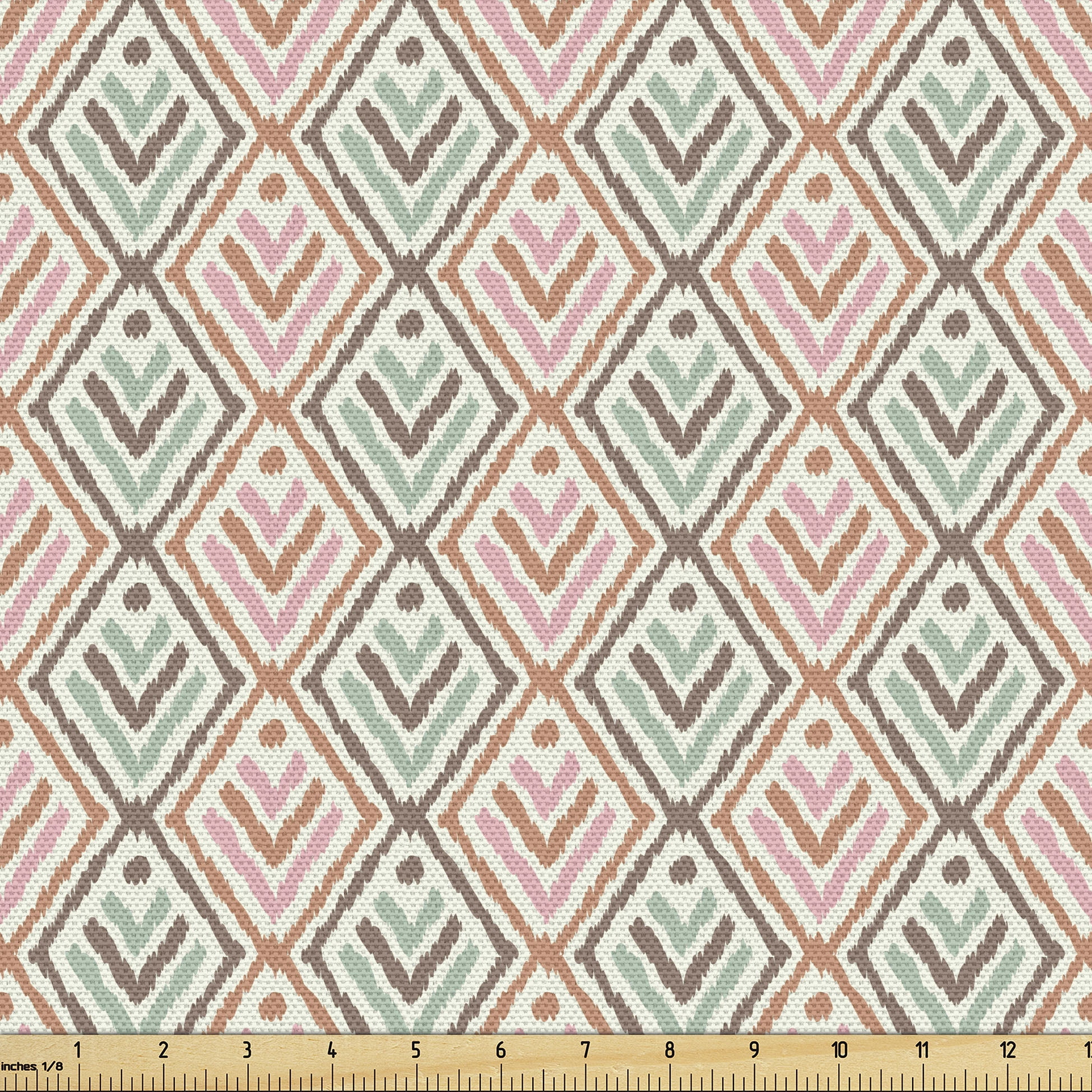 Ambesonne Geometric Boho Fabric by the Yard Upholstery, Ethnic Style ...