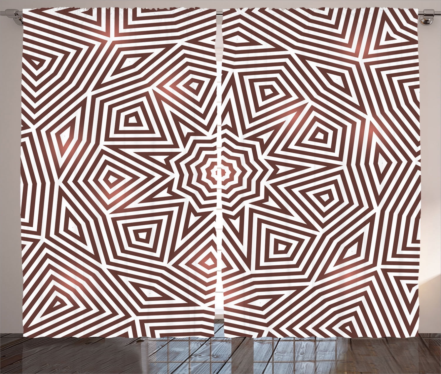 Ambesonne Geometric Curtains 2 Panel Set, Celtic Baroque Boho, 108" x ...