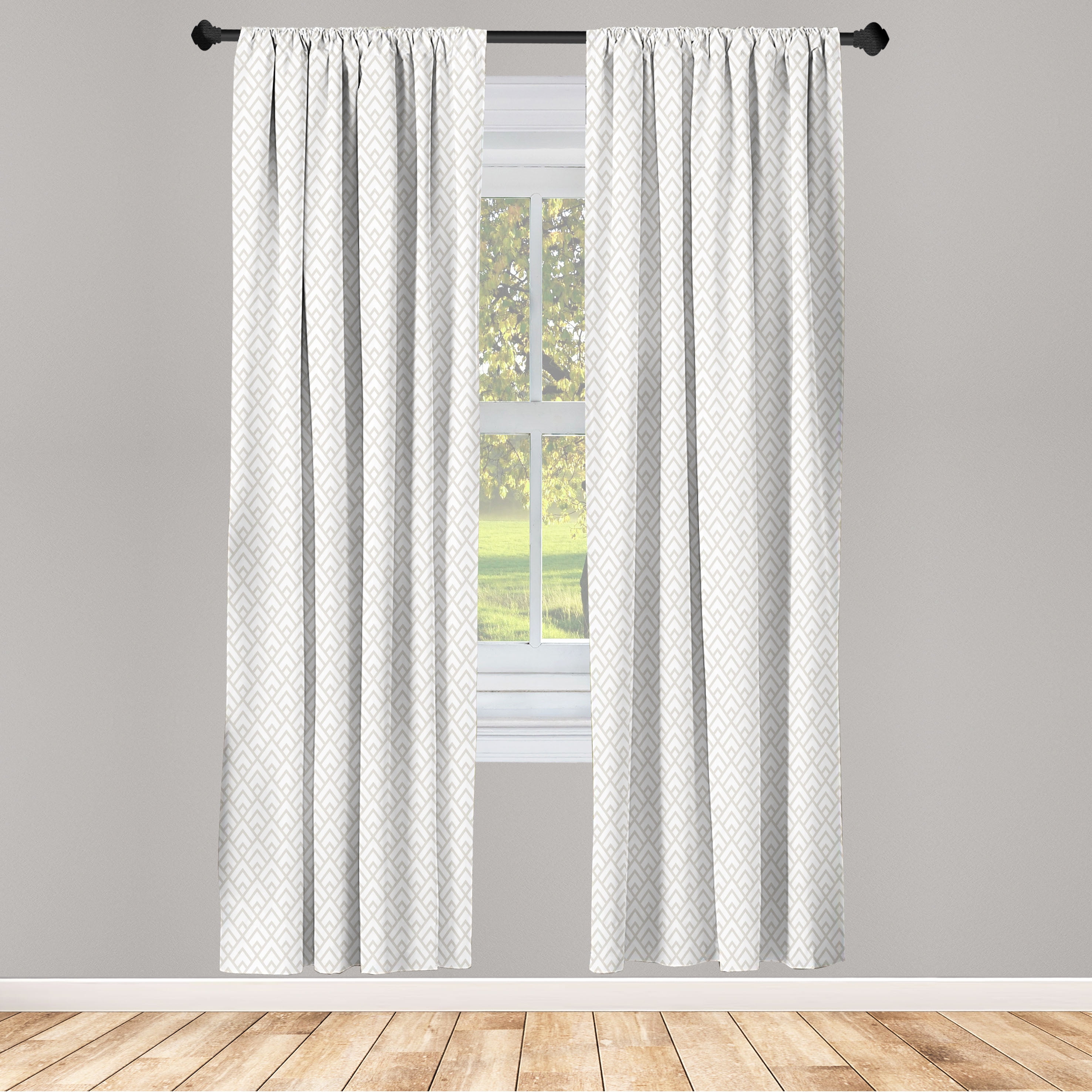 Ambesonne Geometric Curtains, Angle Lines Rhombus, Pair of 28"x95 ...