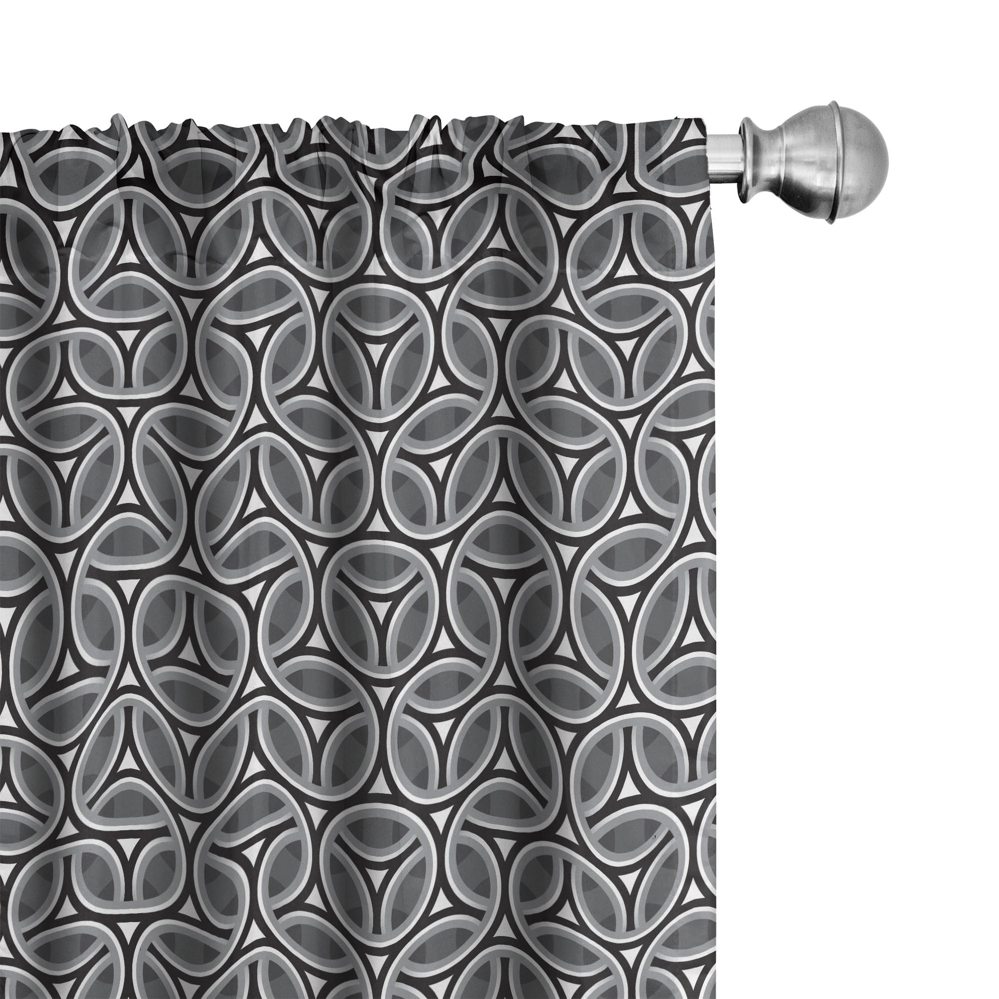 Ambesonne Geometric Curtains, Circular Honeycomb, Pair of 28"x95", Grey ...