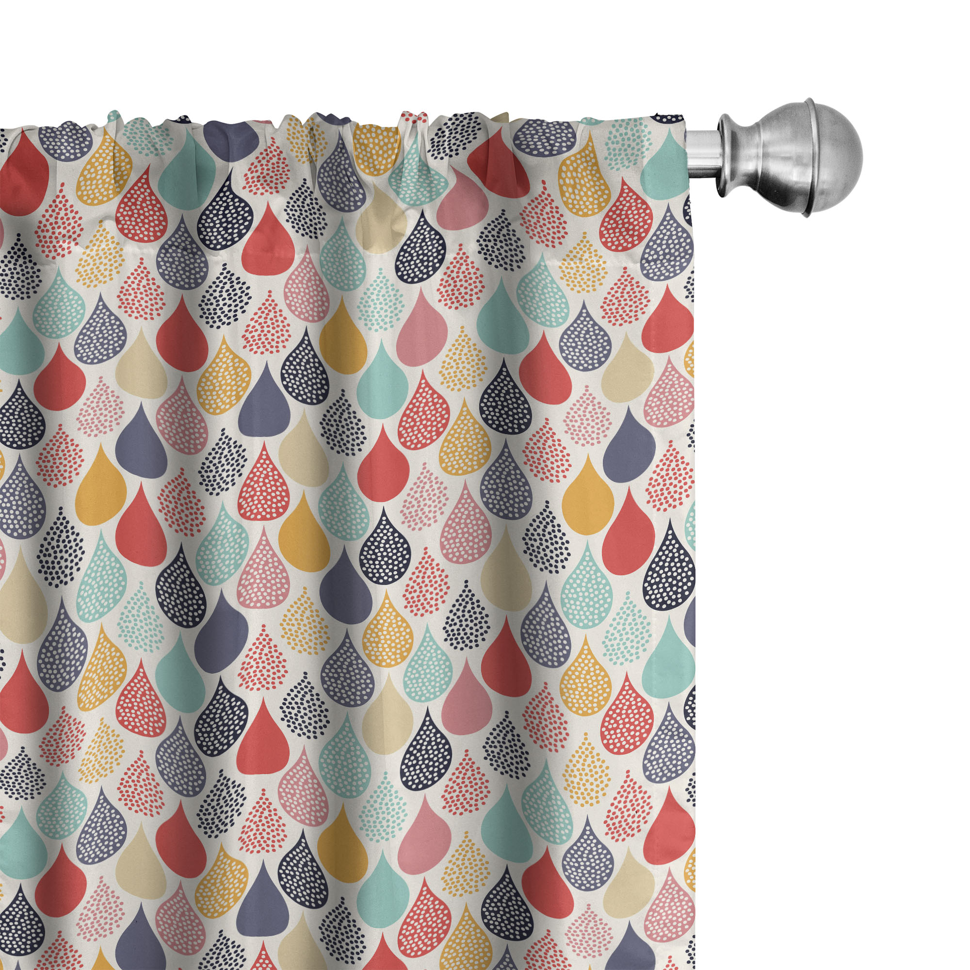 Ambesonne Geometric Curtains, Doodle Rainbow Style, Pair of 28"x84 ...