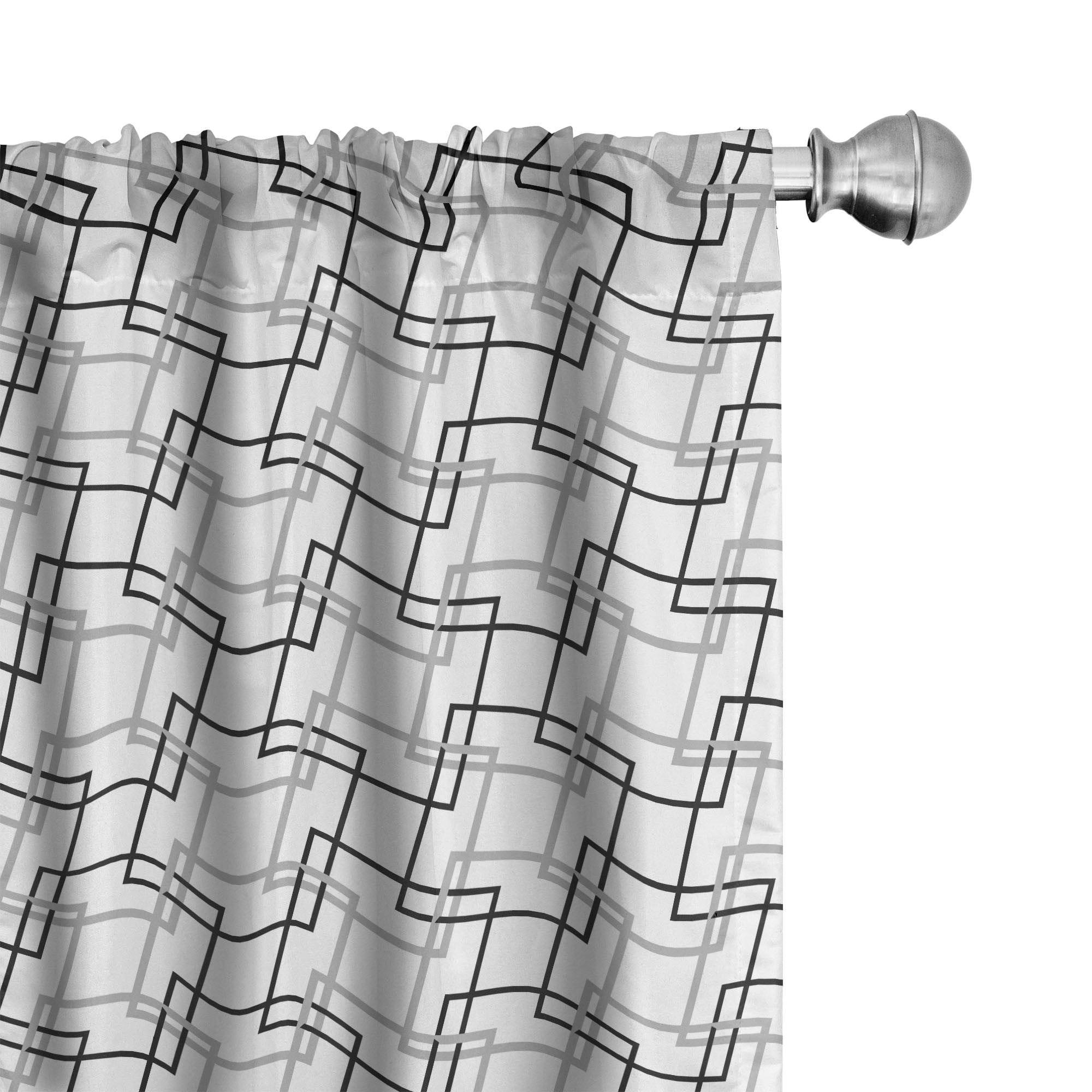 Ambesonne Geometric Curtains, Intersecting Squares, Pair of 28"x95 ...