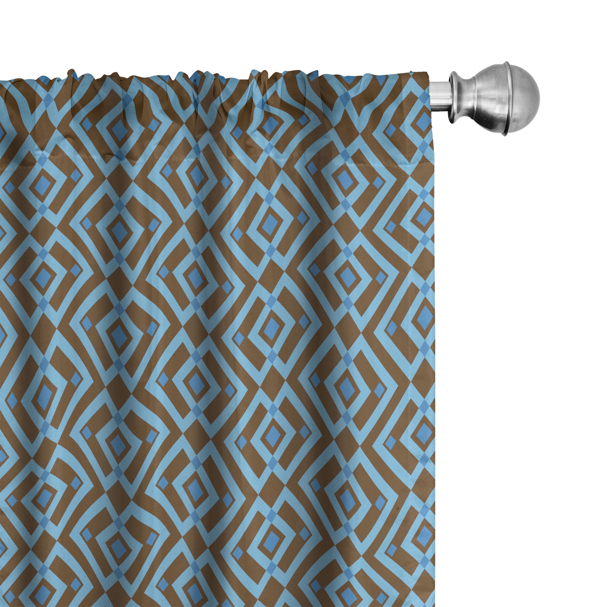 Ambesonne Geometric Curtains, Nested Square Pattern, Pair of 28"x63 ...