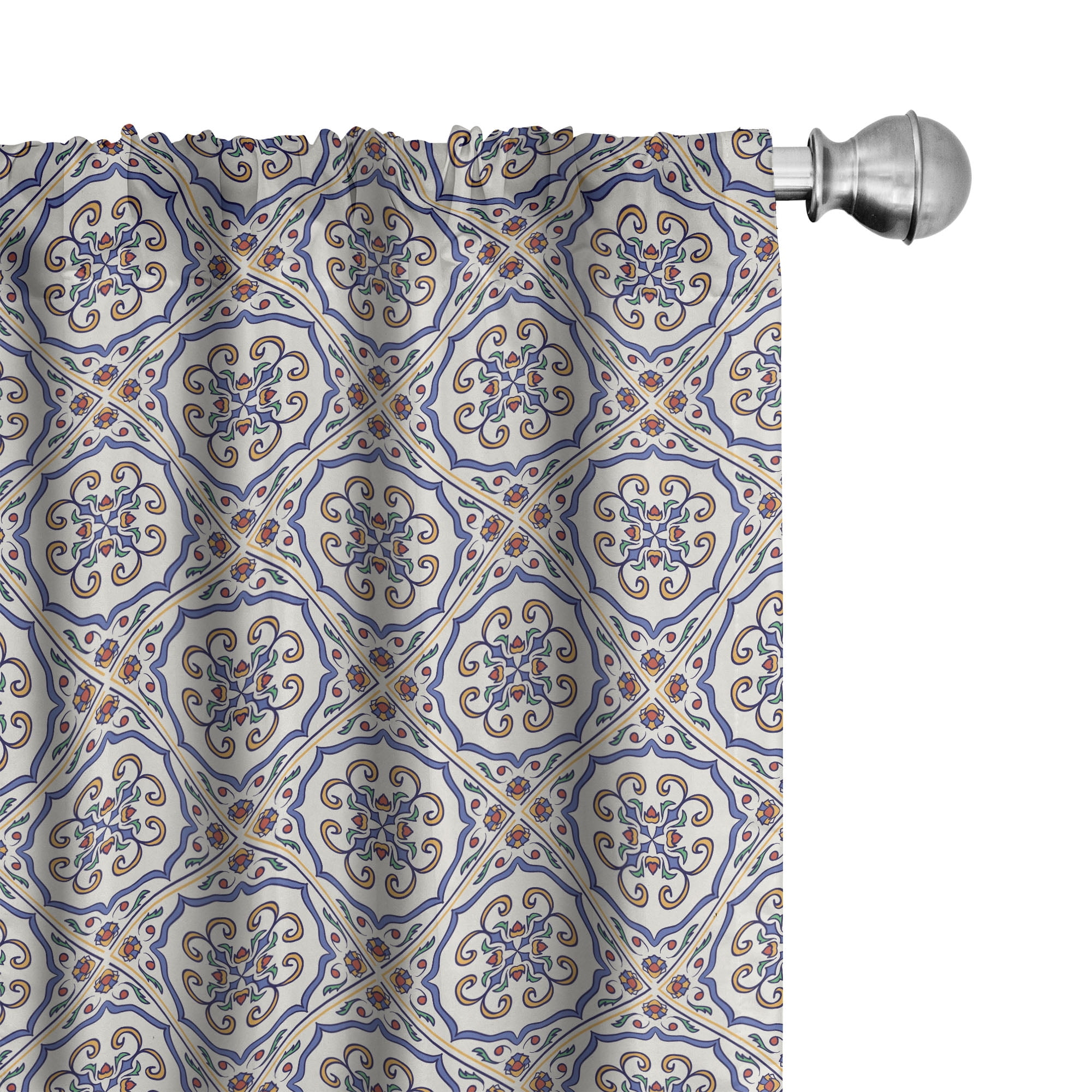 Ambesonne Geometric Curtains, Ornate Western Motif, Pair of 28"x63 ...