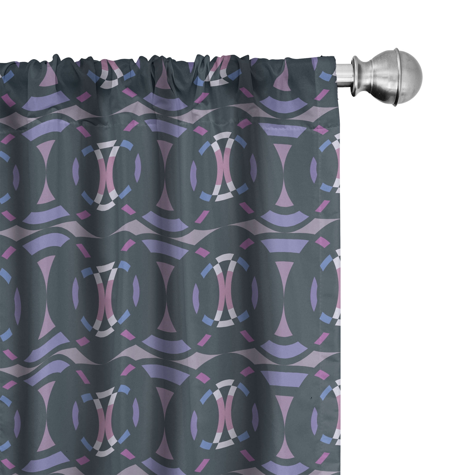 Ambesonne Geometric Curtains, Repeating Pattern Retro, Pair of 28"x95 ...