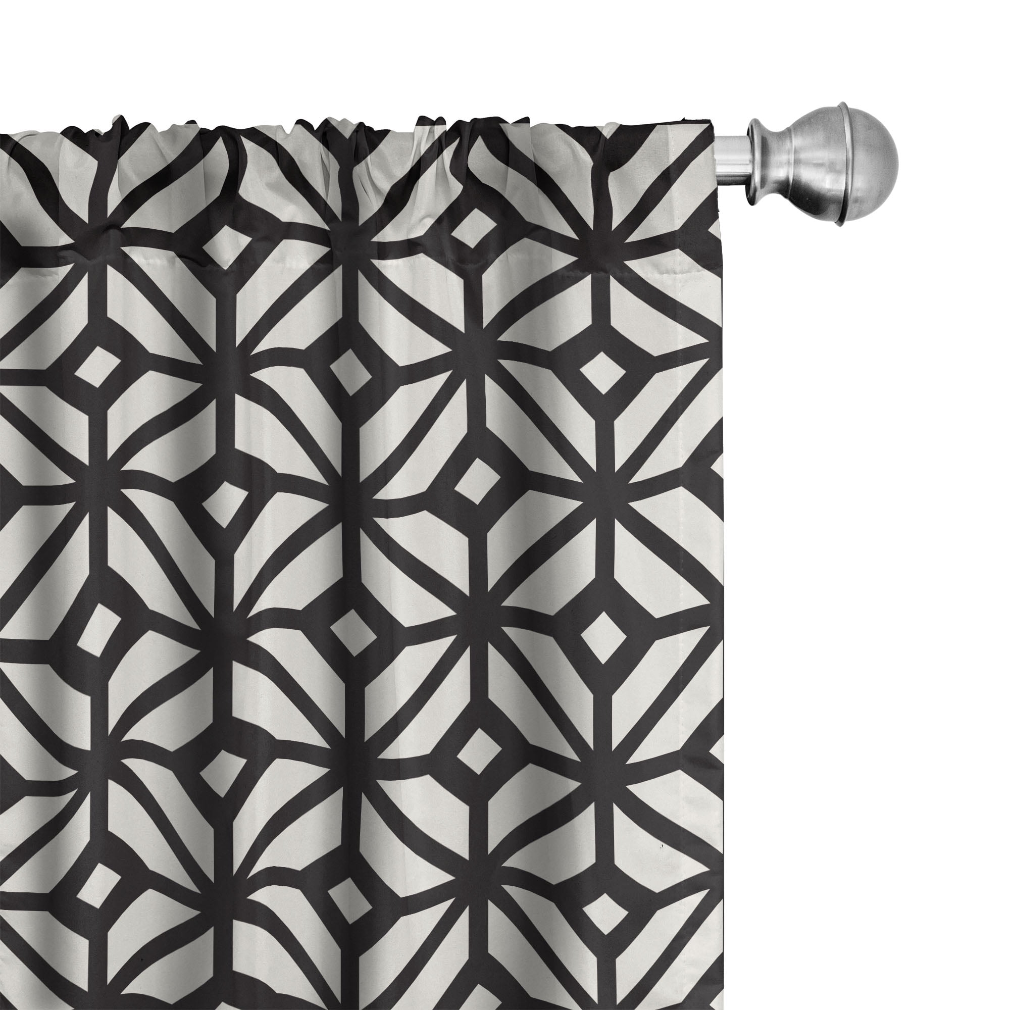 Ambesonne Geometric Curtains, Rhombuses Crossing Lines, Pair of 28"x95 ...