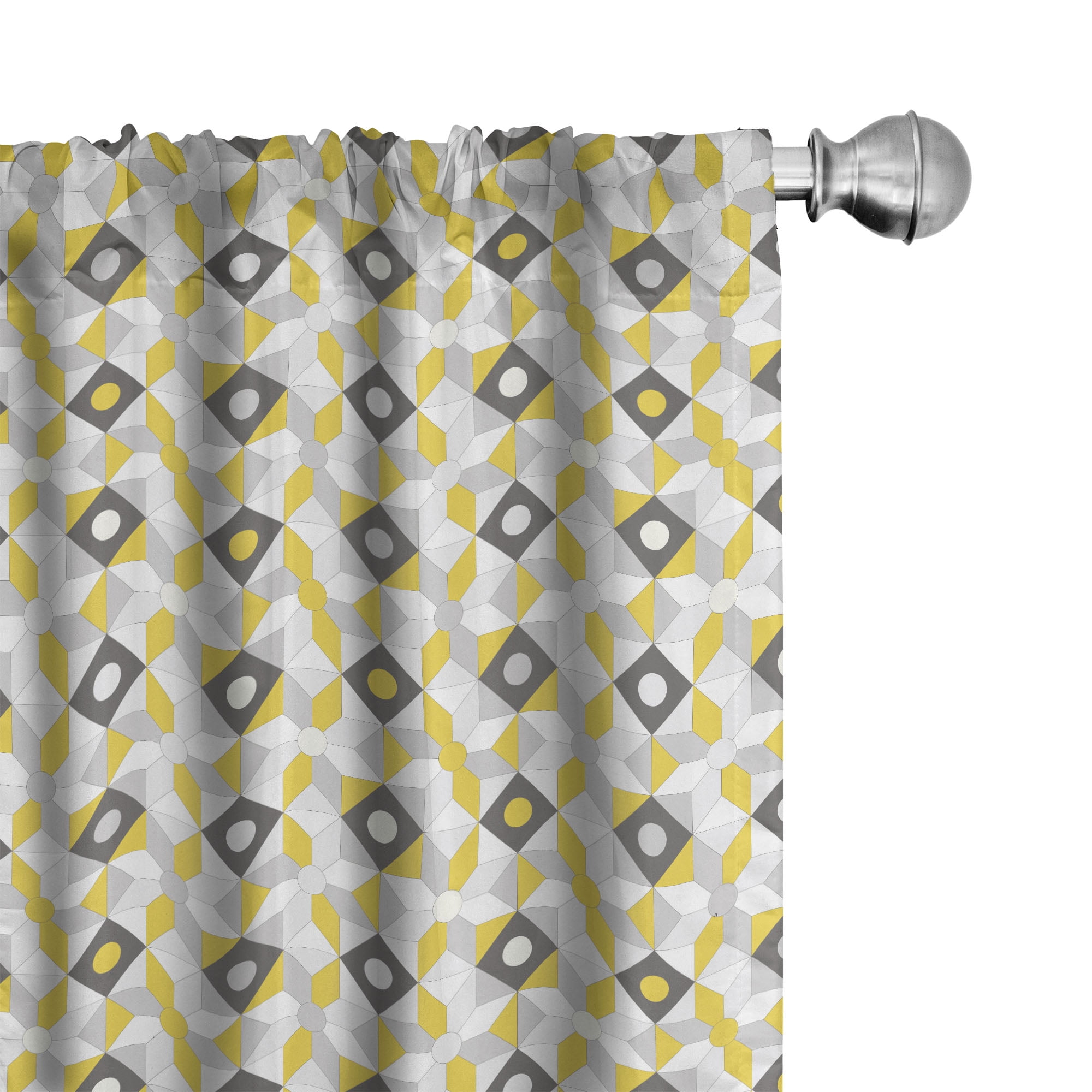 Ambesonne Geometric Curtains, Squares Rounds, Pair of 28"x95", Charcoal ...