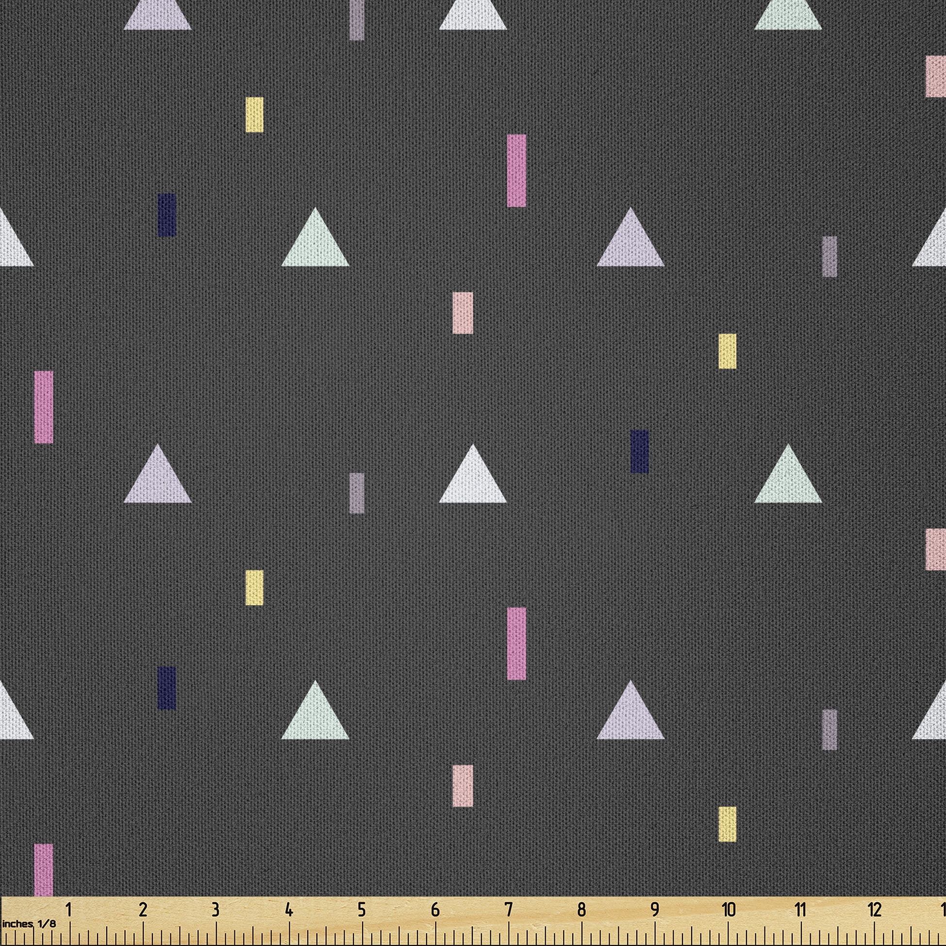 Ambesonne Geometric Fabric by the Yard Microfiber, Triangles Color Art ...