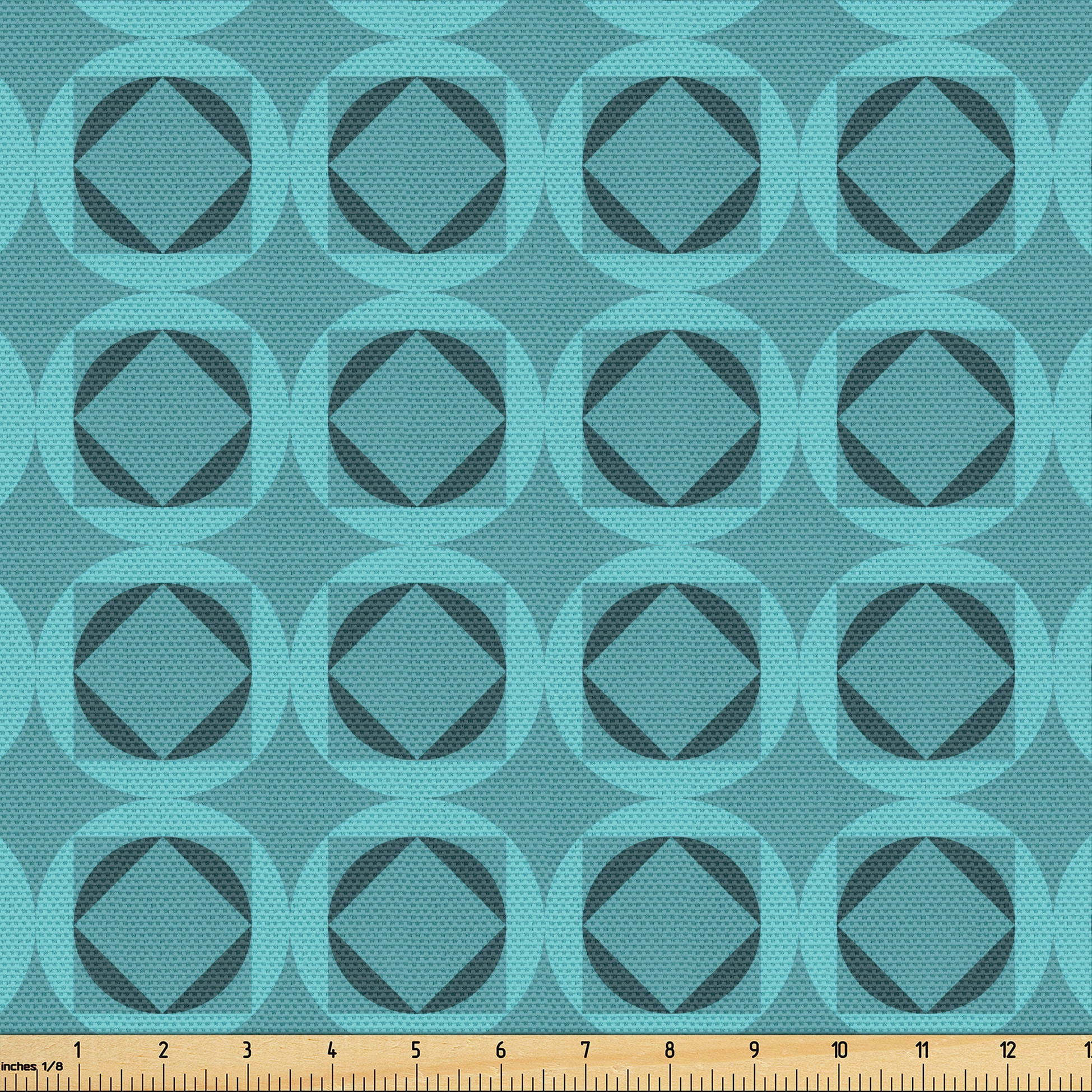 Ambesonne Geometric Fabric by the Yard Upholstery, Circle Pattern Print ...