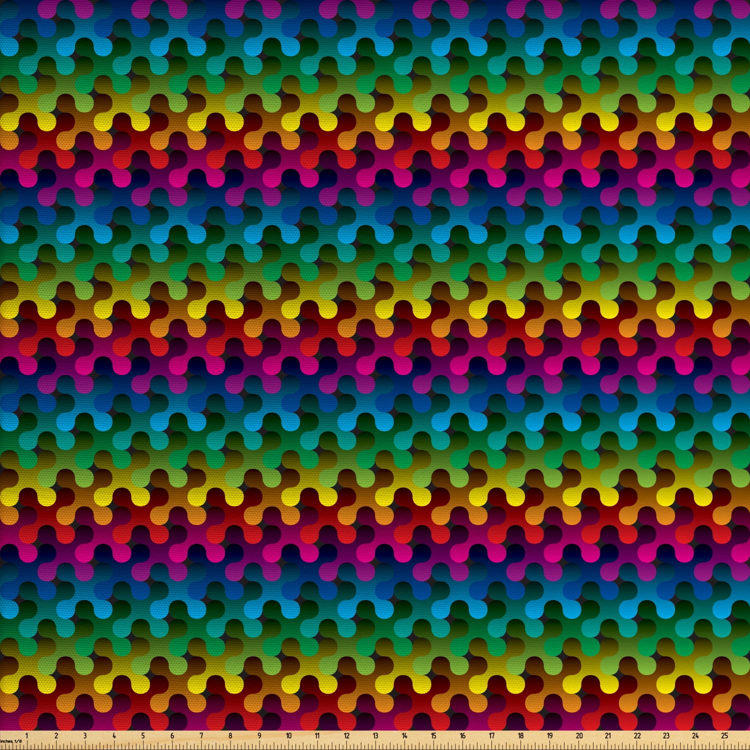 Ambesonne Geometric Fabric by the Yard Upholstery, Digital Game Style ...