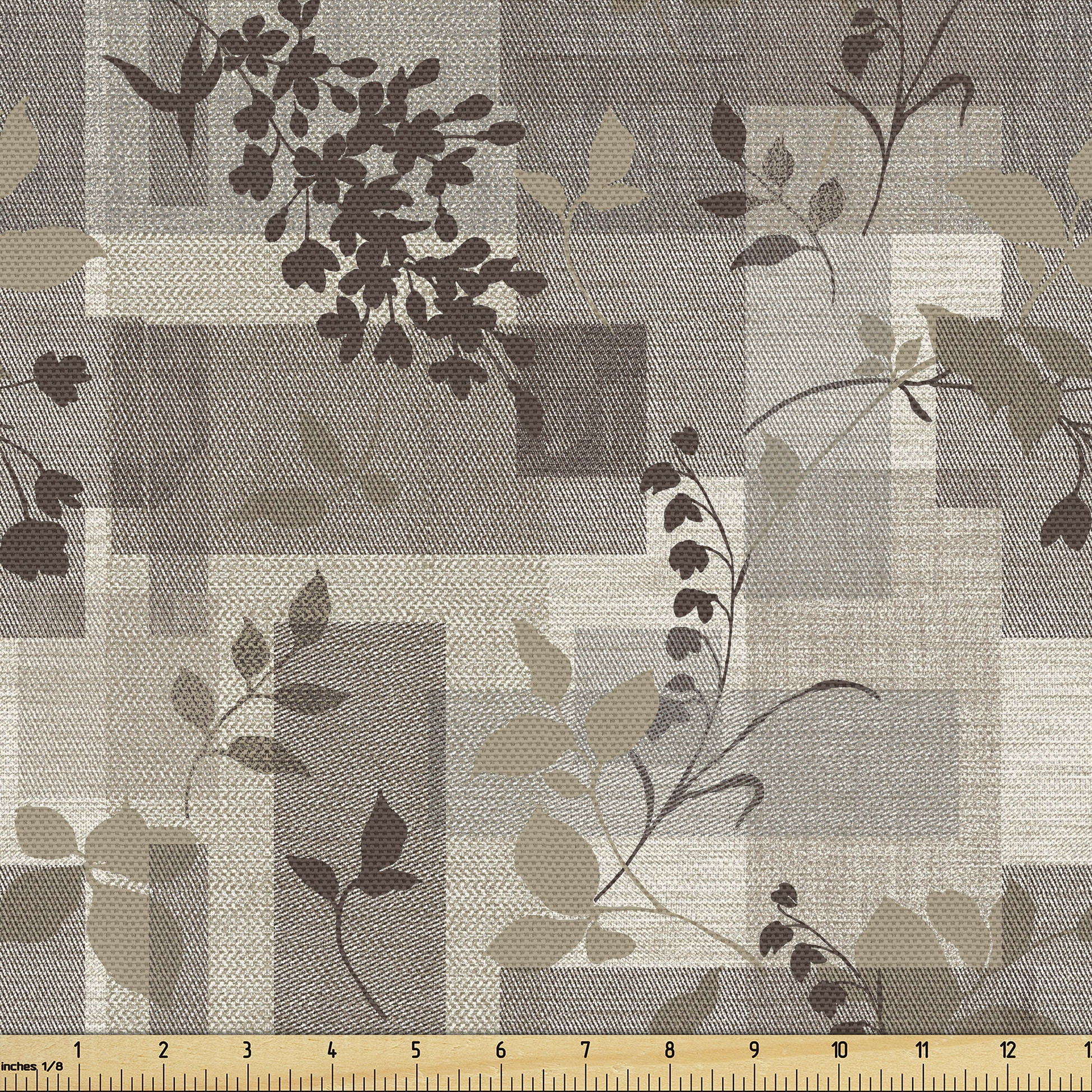 Ambesonne Geometric Fabric by the Yard Upholstery, Floral Pattern ...