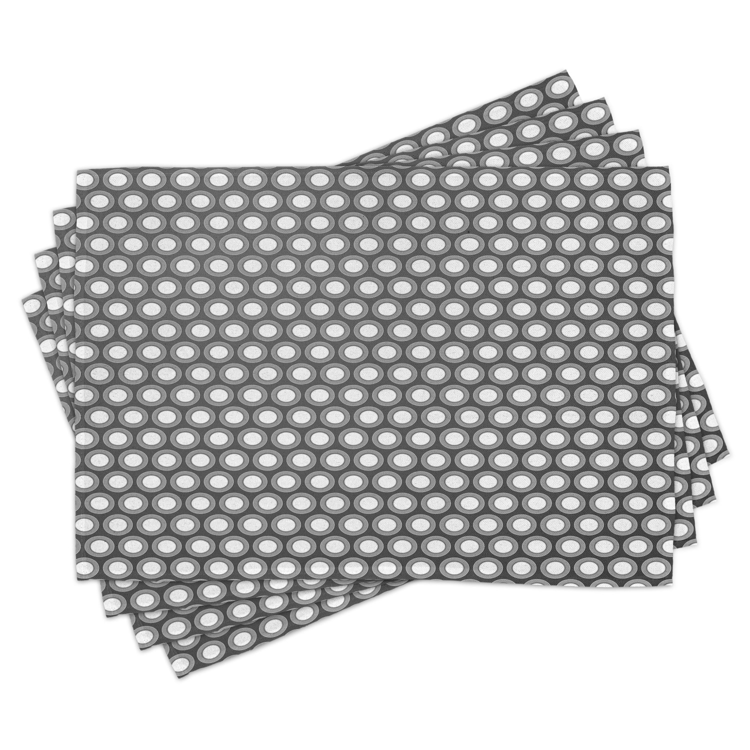 Ambesonne Geometric Place Mats Set of 4, Circular Disc Forms, Standard ...