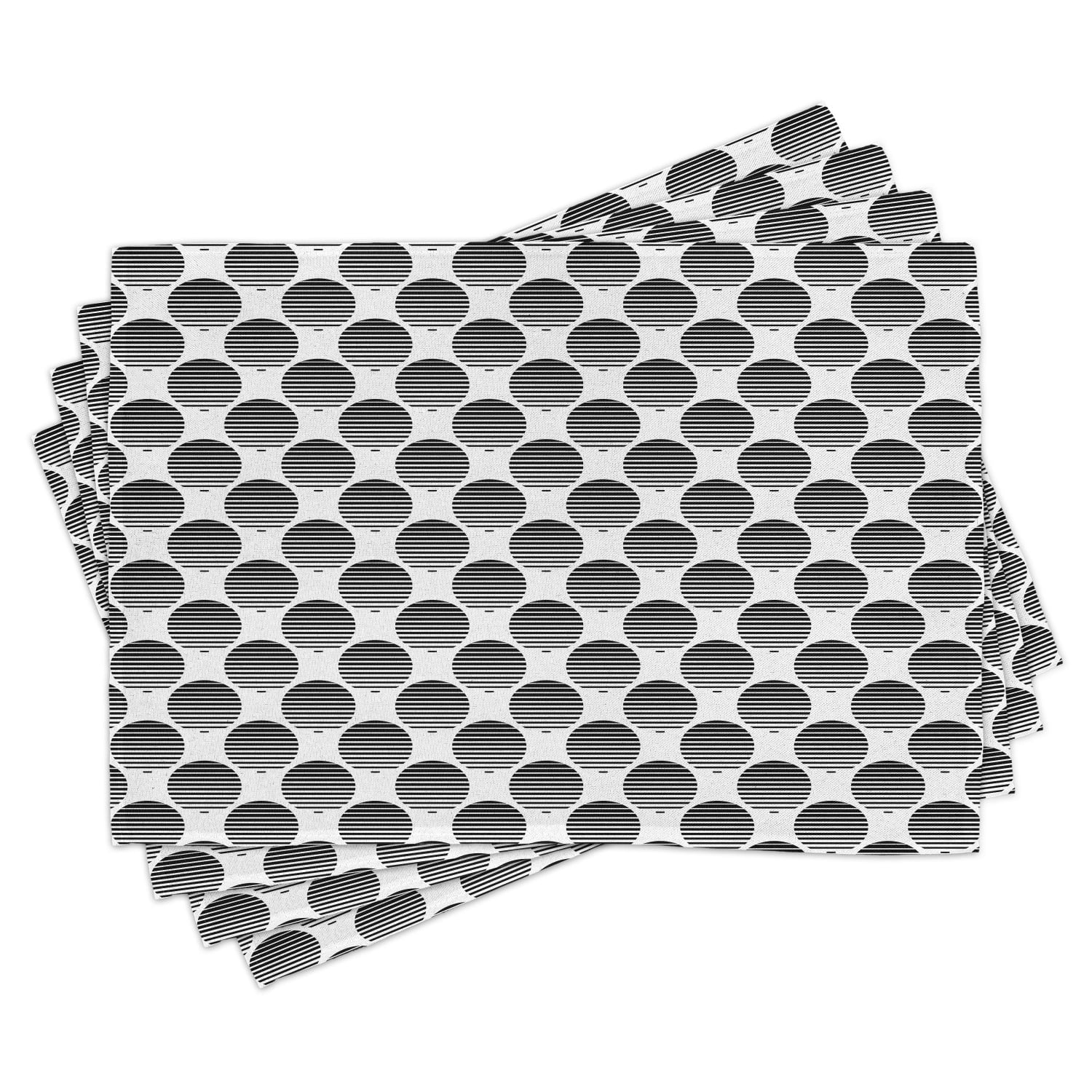 Ambesonne Geometric Place Mats Set of 4, Ripple Circles, Standard Size ...