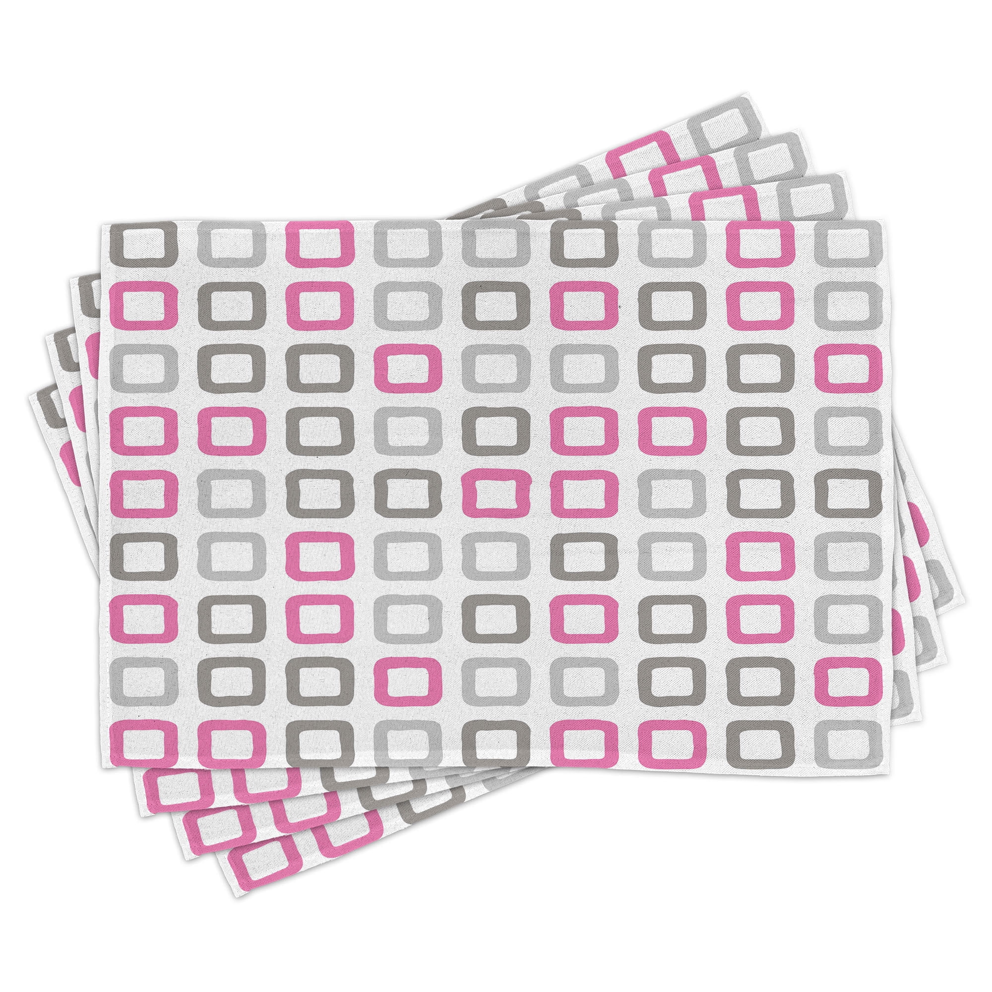 Ambesonne Geometric Place Mats Set of 4, Square Frames Image, Standard ...