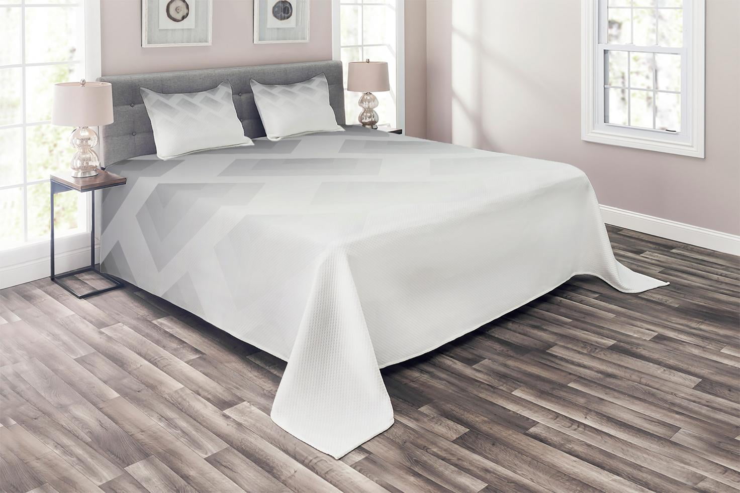 Ambesonne Geometric Quilted Coverlet 3 Pcs, Blur Square Shapes, King ...