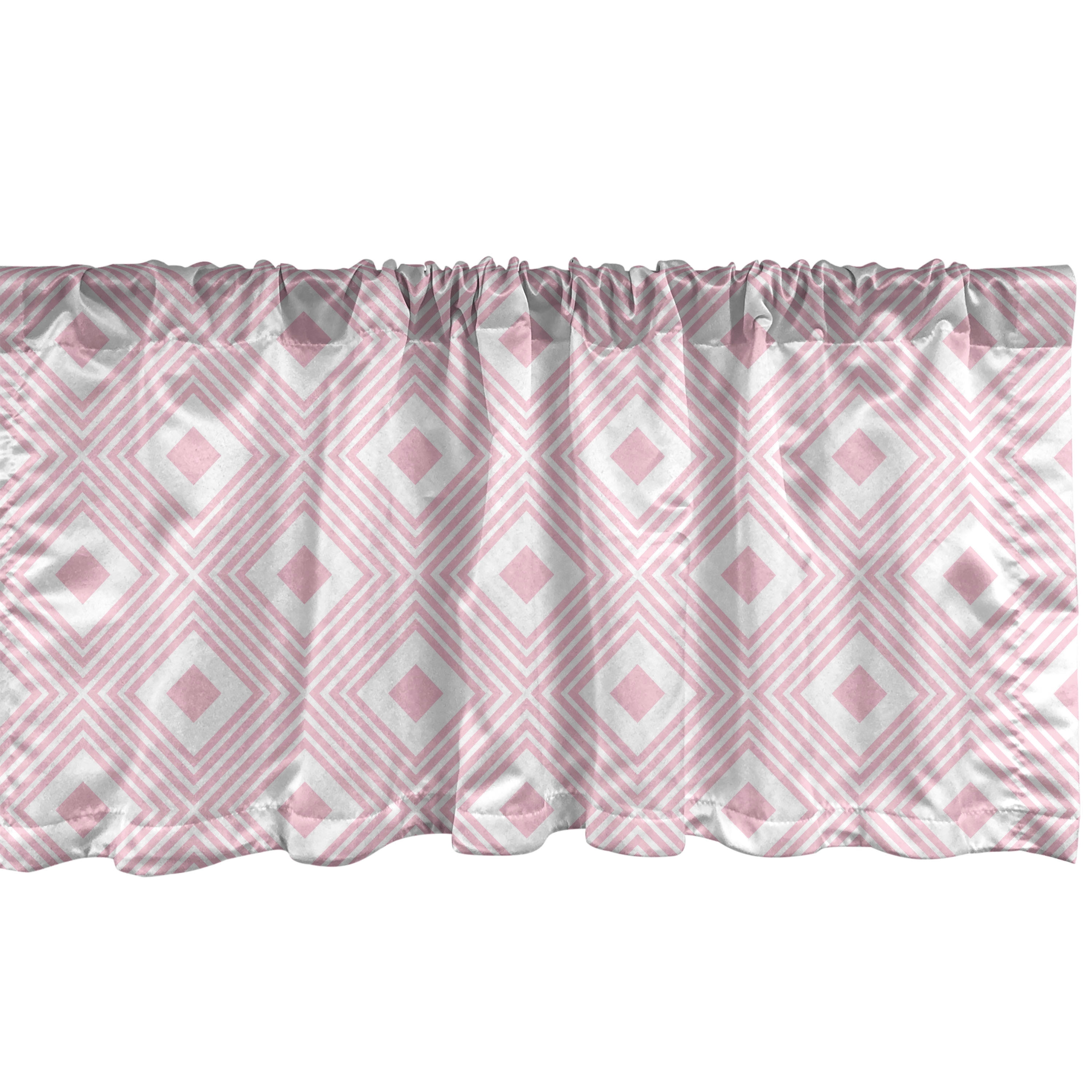 Ambesonne Geometric Rhombus Window Valance, Pastel Nested Shapes in ...