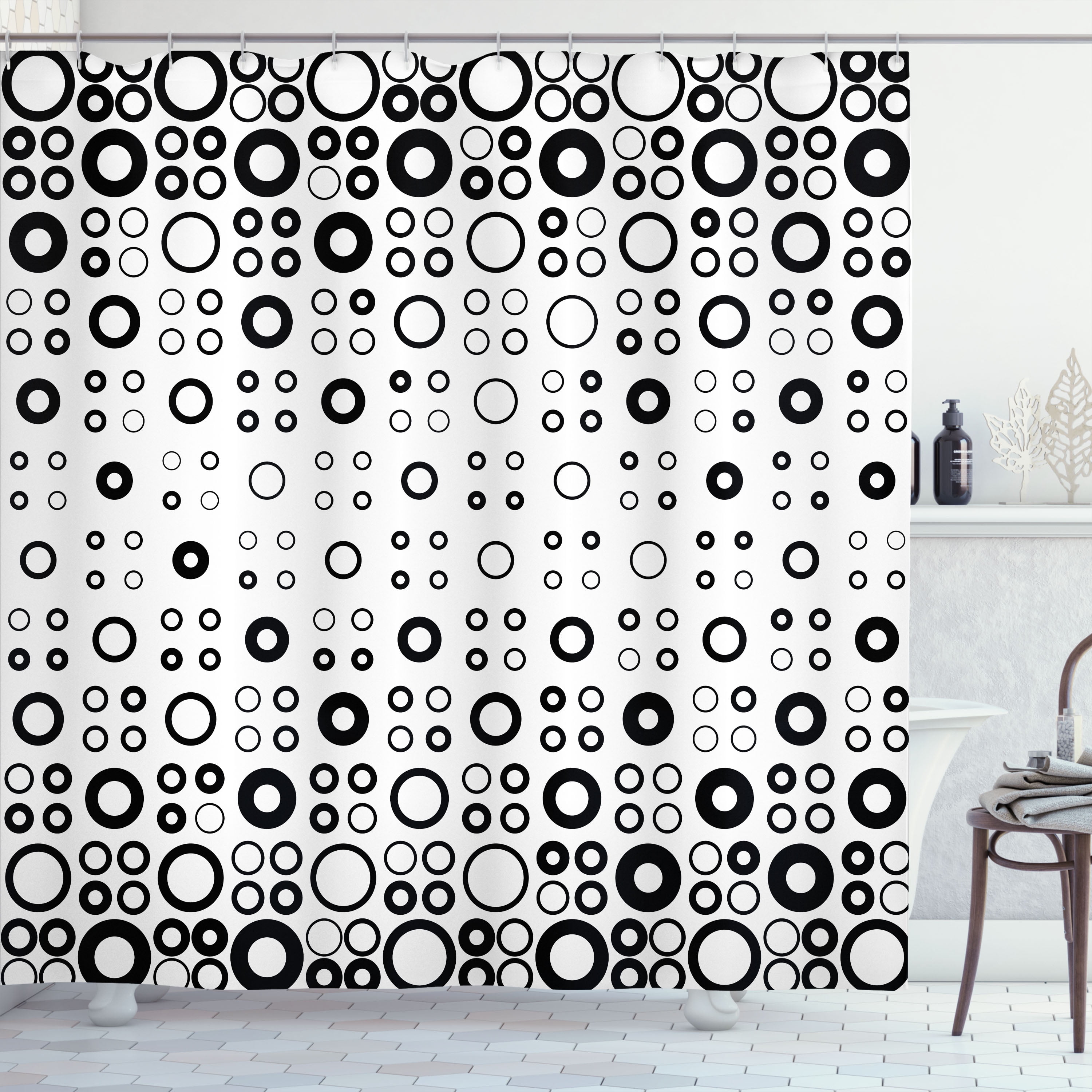 Ambesonne Geometric Shower Curtain, Vortex Disc Shapes, 69"Wx75"L ...