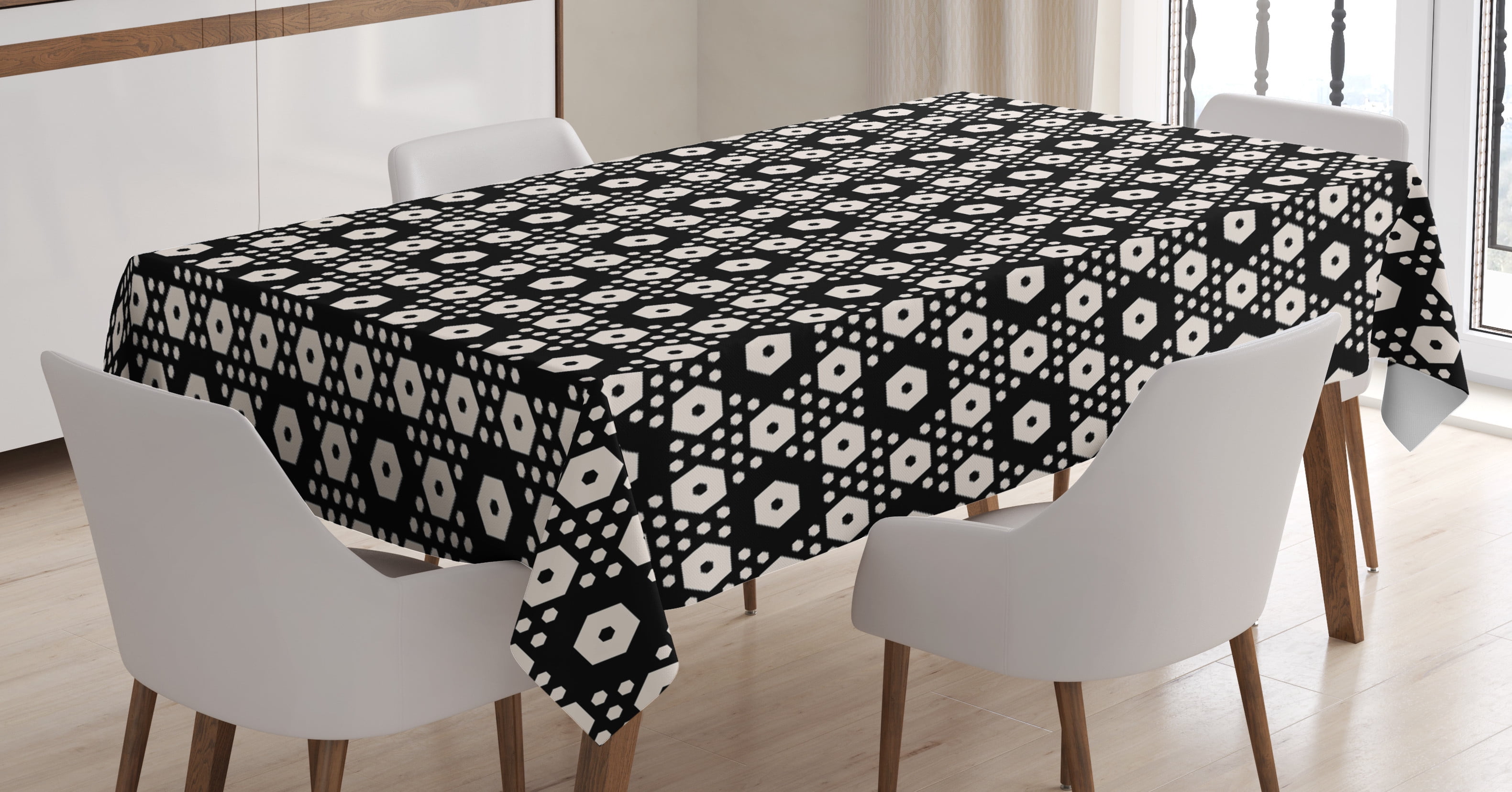 Ambesonne Geometric Tablecloth Rectangular Table Cover, Big Small ...