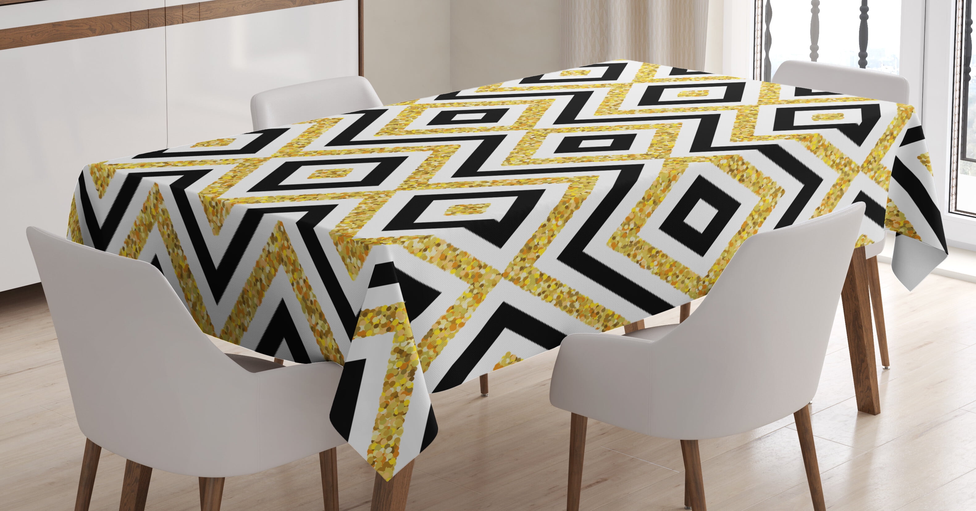Ambesonne Geometric Tablecloth Rectangular Table Cover, Contemporary ...