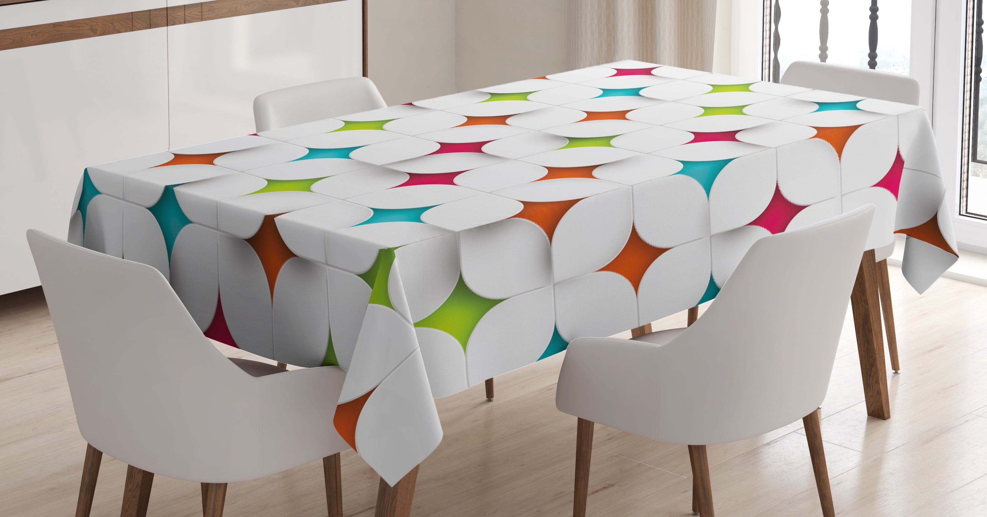 Ambesonne Geometric Tablecloth Rectangular Table Cover, Modern Graphic ...