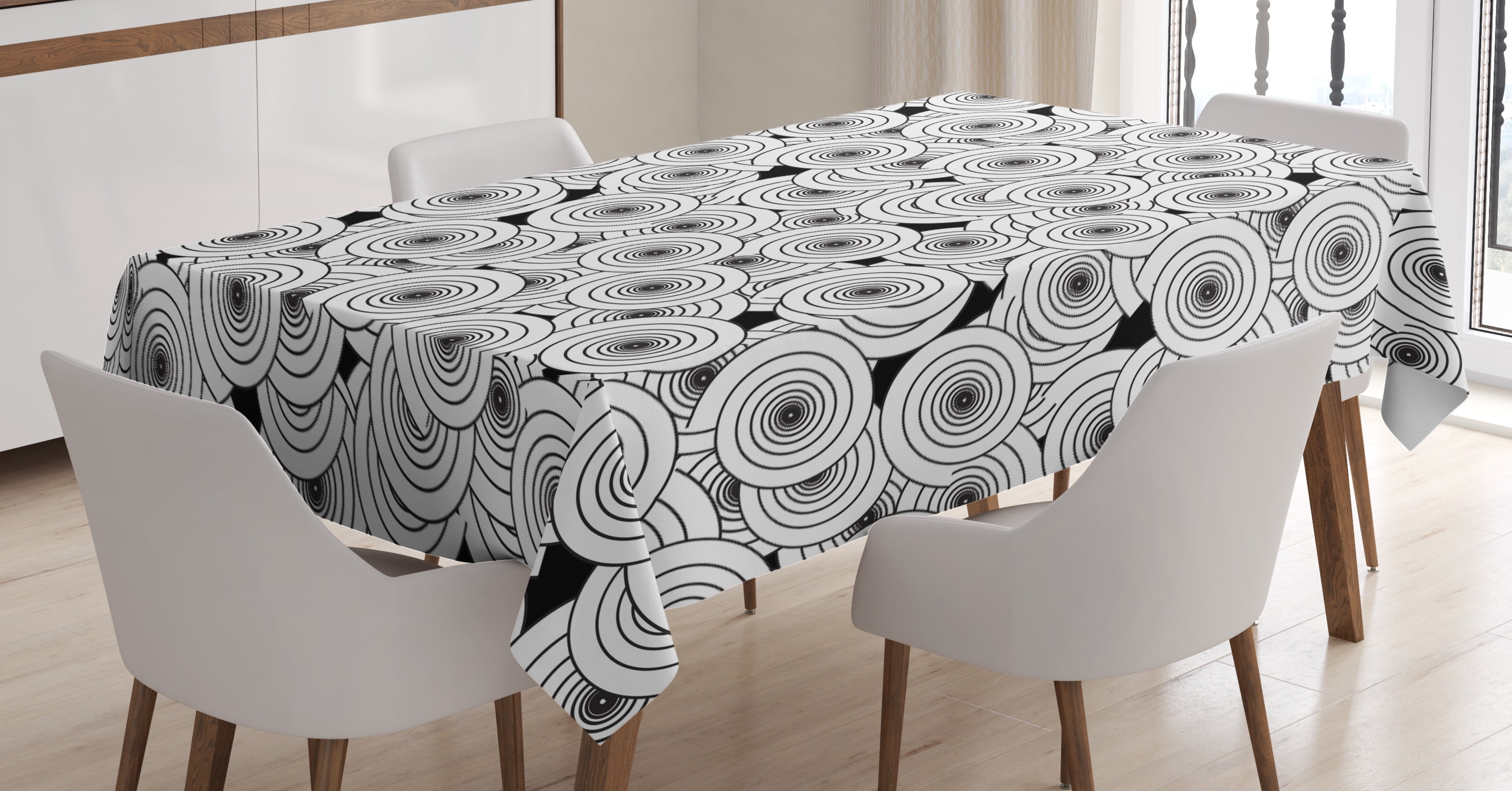 Ambesonne Geometric Tablecloth Rectangular Table Cover, Overlapping ...