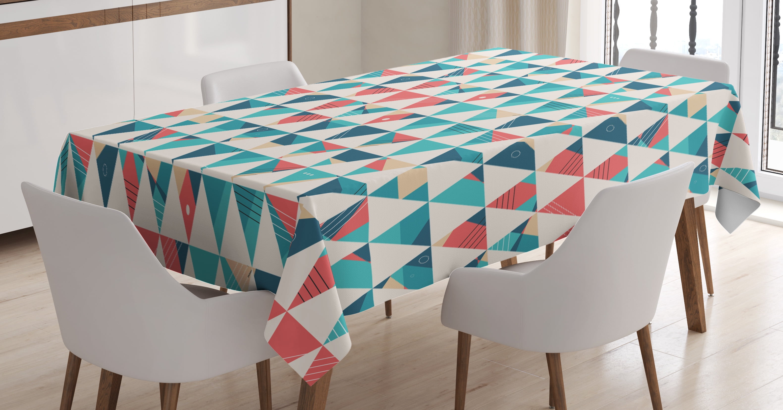 Ambesonne Geometric Tablecloth Rectangular Table Cover, Triangle ...