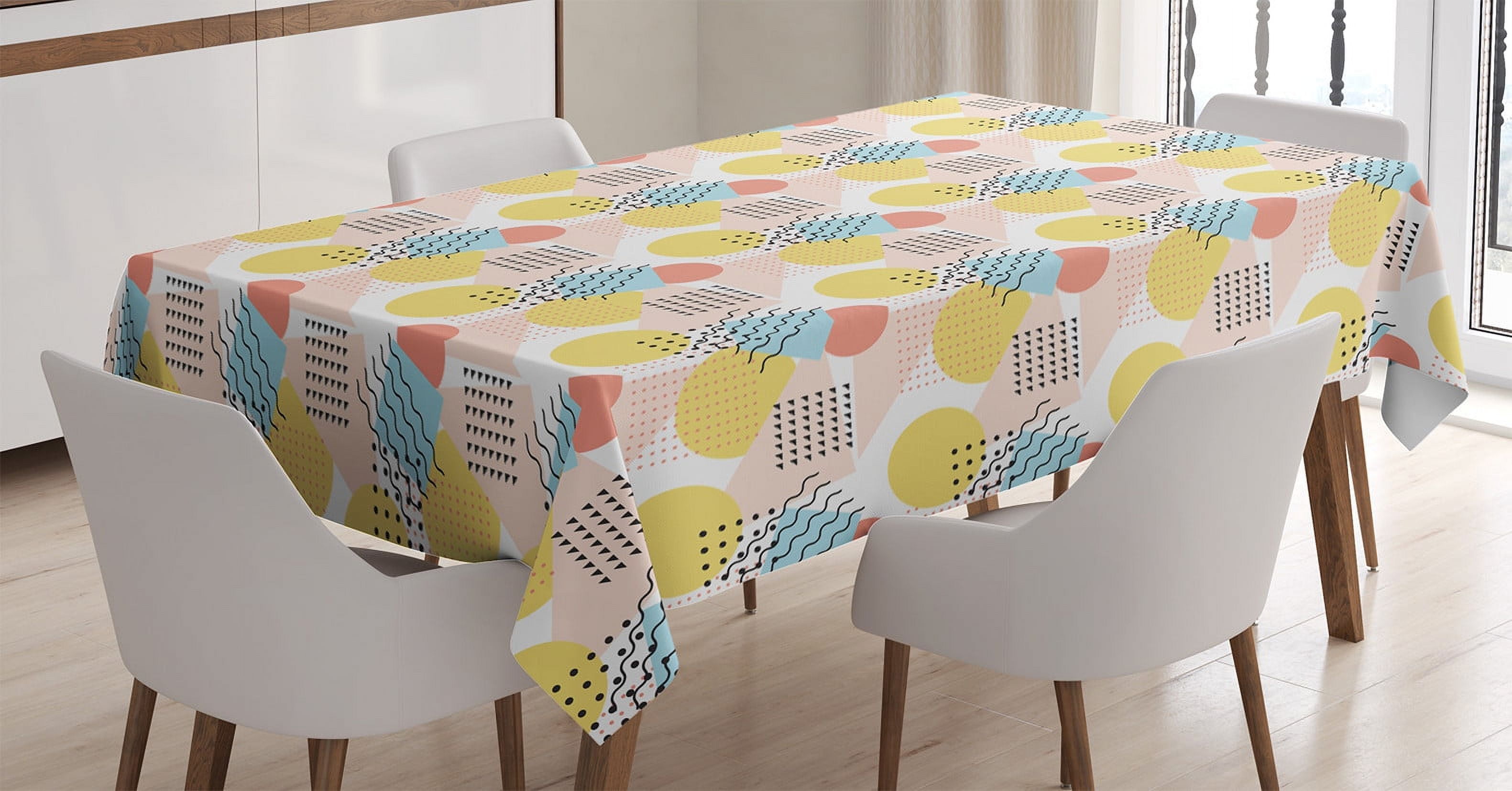 Ambesonne Geometric Tablecloth Rectangular Table Cover, Unusual Trippy ...