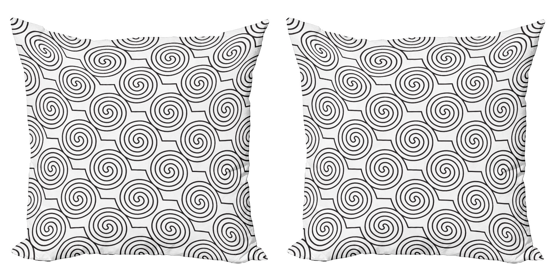 Ambesonne Geometric Throw Pillow Cover 2 Pack, Diagonal Zigzag Swirl ...