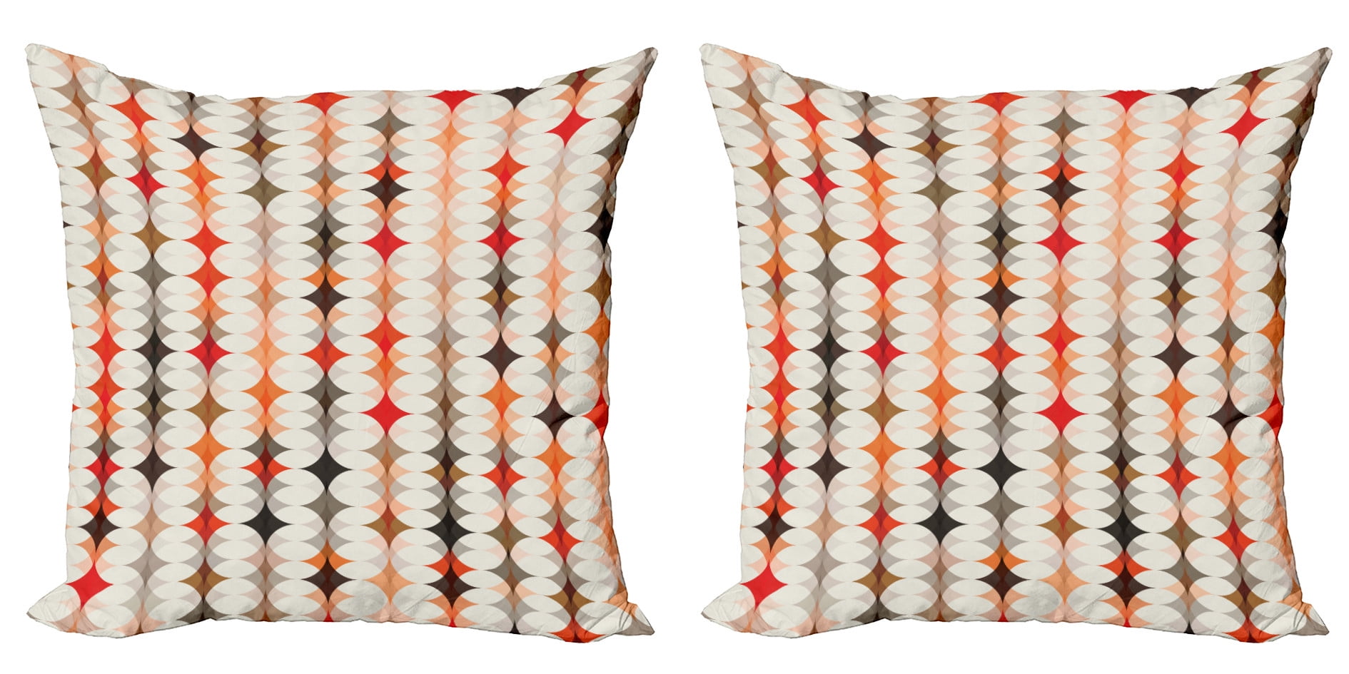 Ambesonne Geometric Throw Pillow Cover 2 Pack, Vintage Oval Pattern, 20 ...