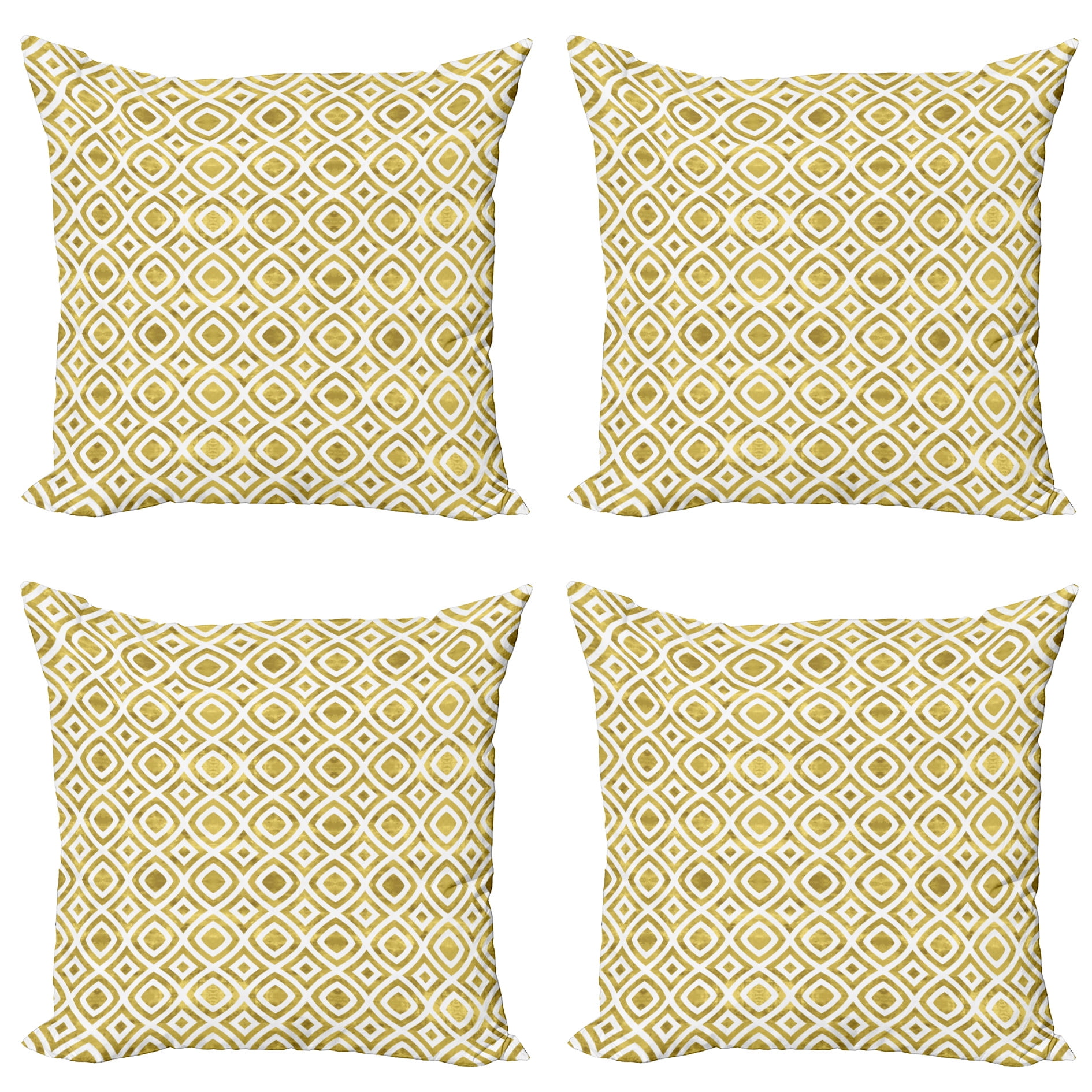 Ambesonne Geometric Throw Pillow Cover 4 Pack, Convex and Concave, 16 ...