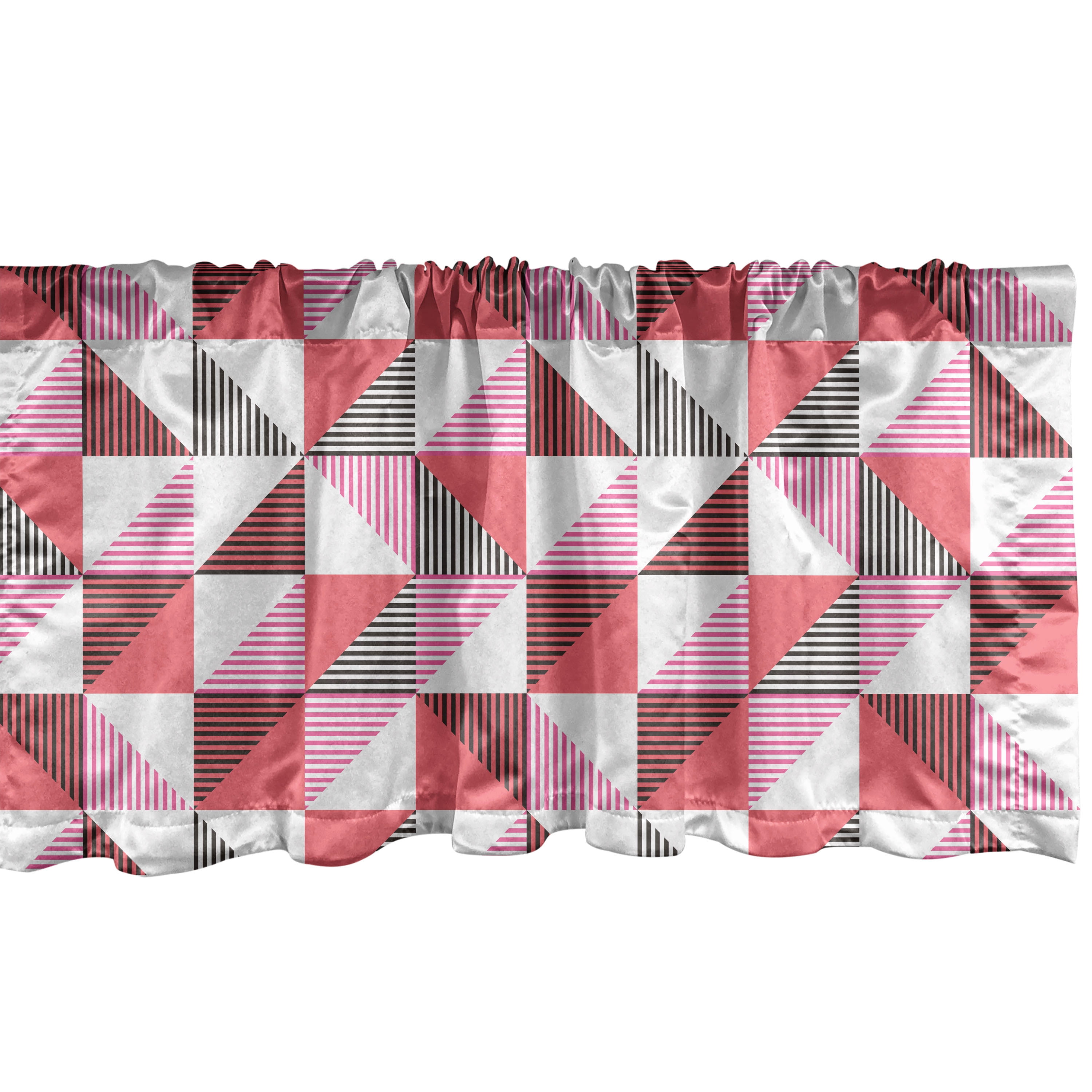 Ambesonne Geometric Valance Pack of 2, Halved Striped Triangles, 54"X18 ...