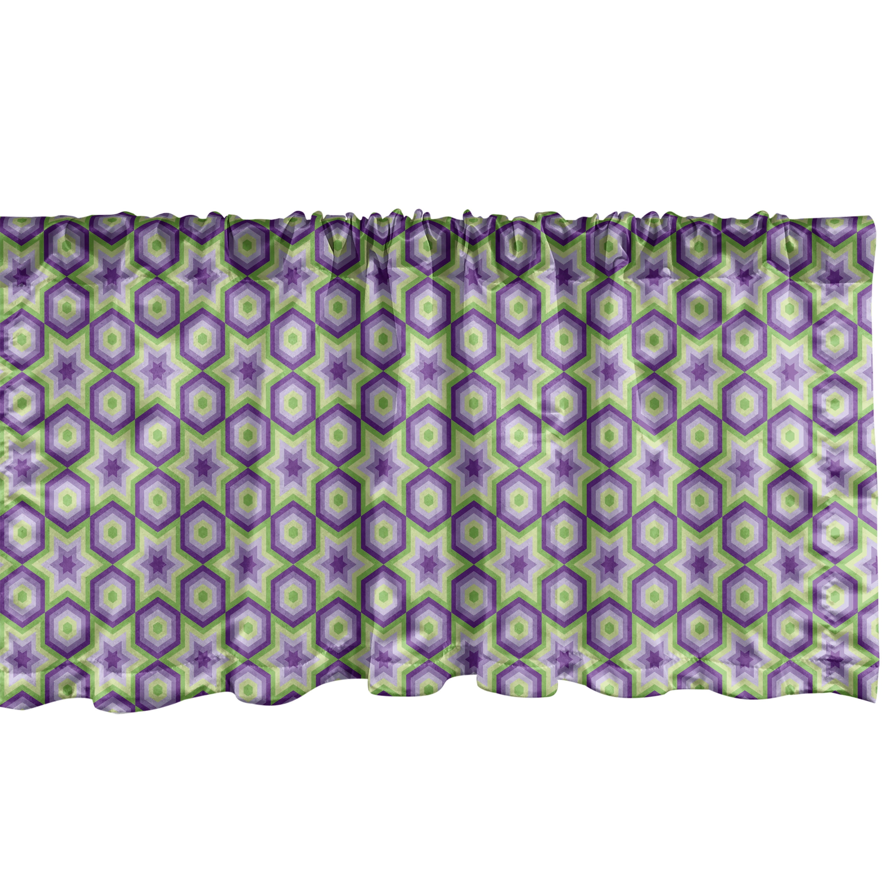 Ambesonne Geometric Valance Pack of 2, Hexagons and Stars Art, 54"X12 ...