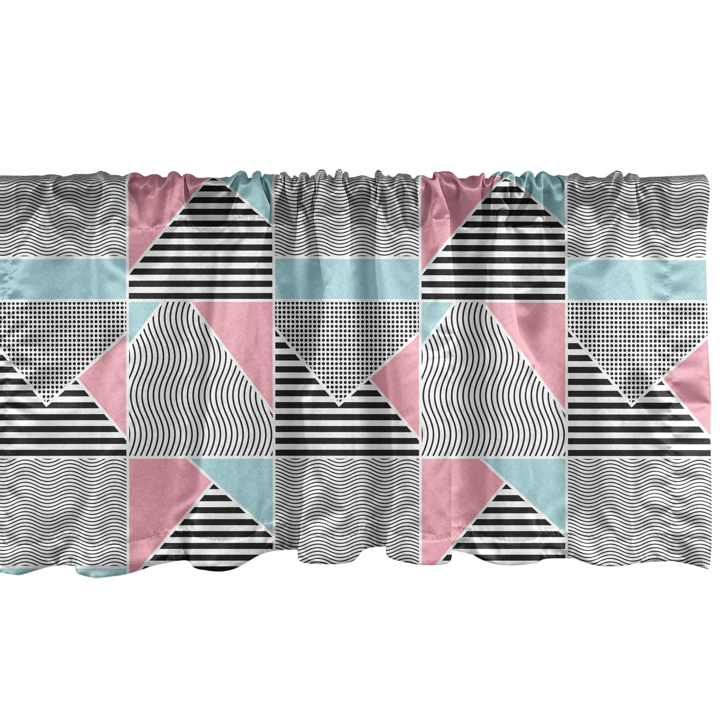 Ambesonne Geometric Valance Pack of 2, Minimal Themed Image Art, 42"X12 ...