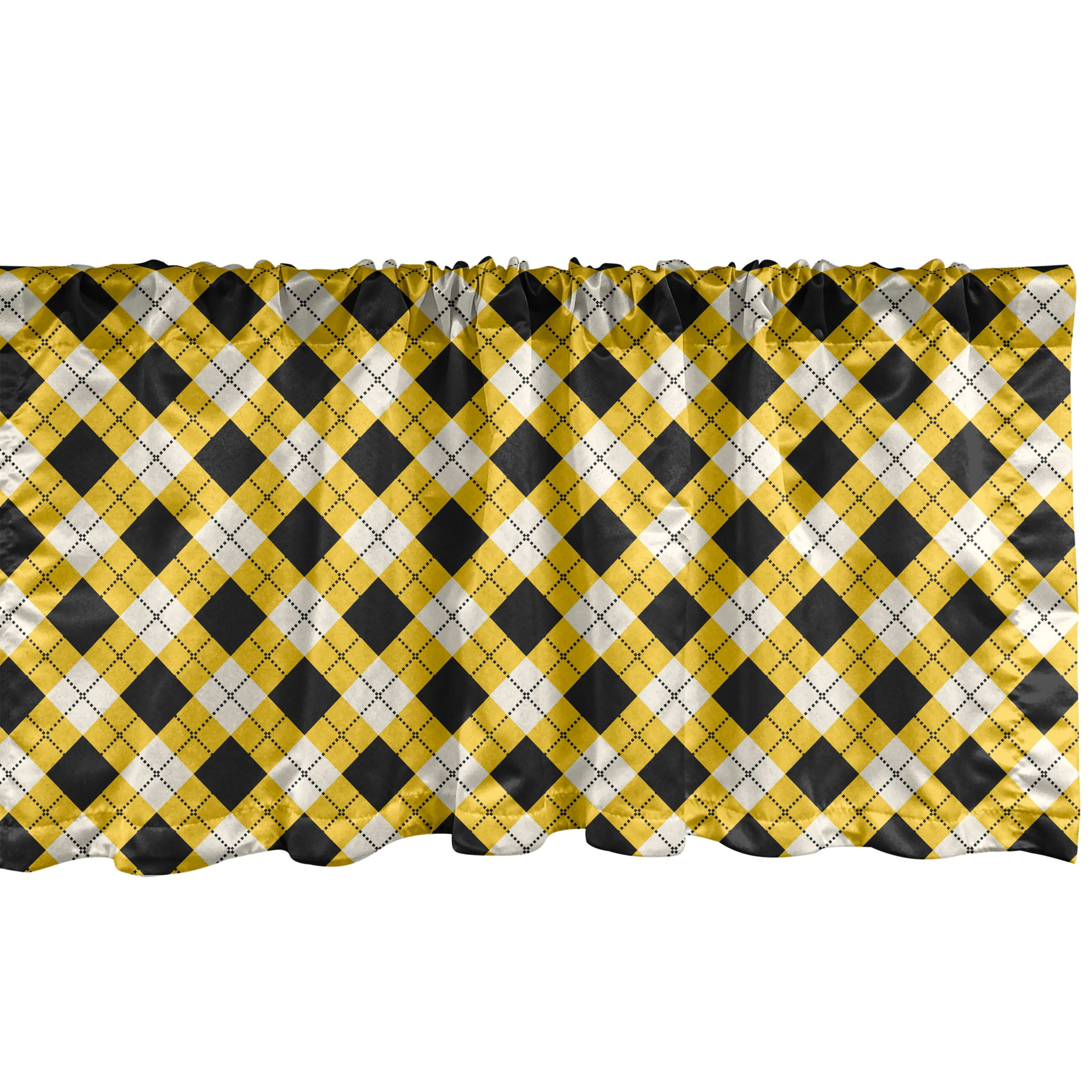 Ambesonne Geometric Window Valance, Argyle Grid Pattern, 54" X 12 ...