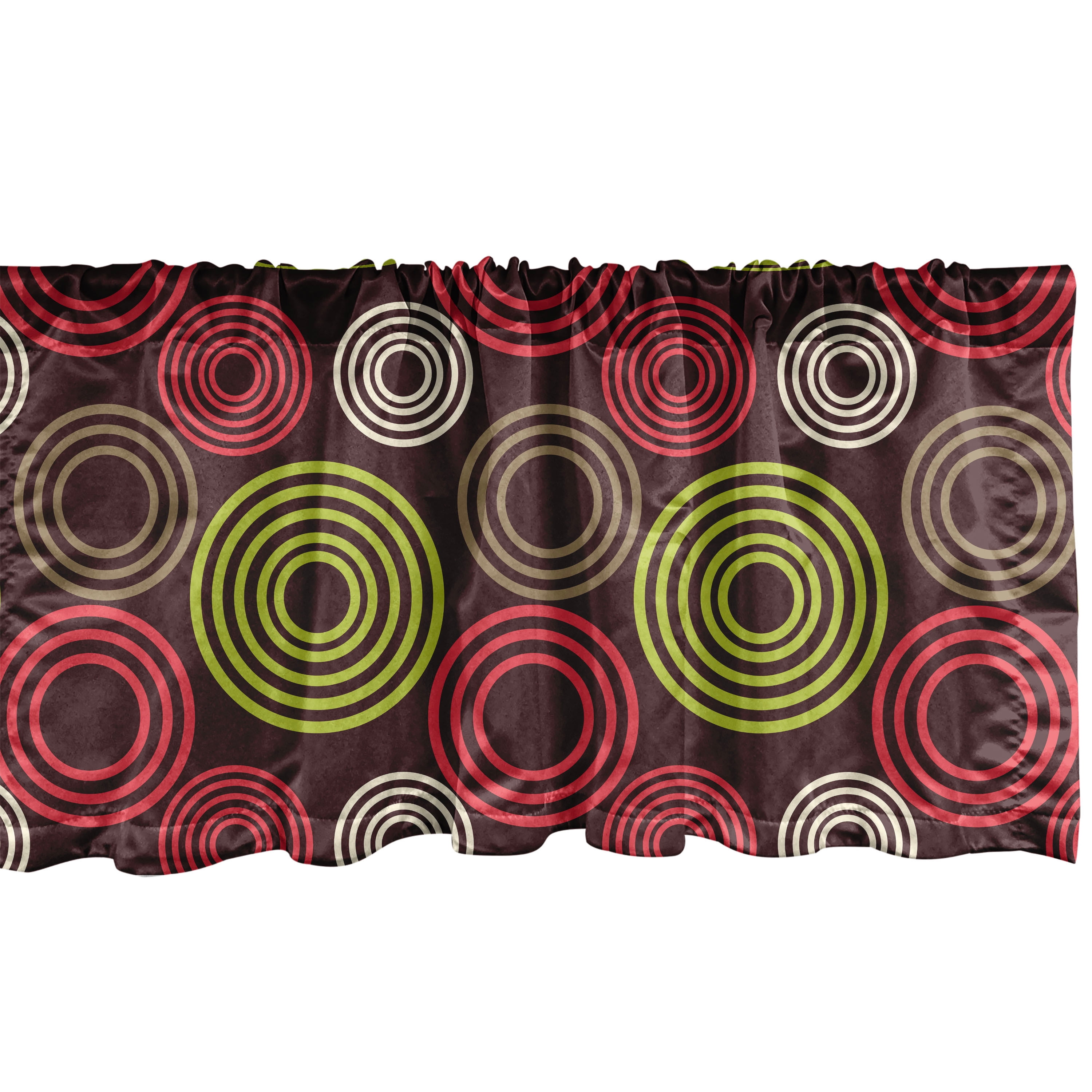Ambesonne Geometric Window Valance, Funky Vortex Lines, 54" X 12", Lime ...
