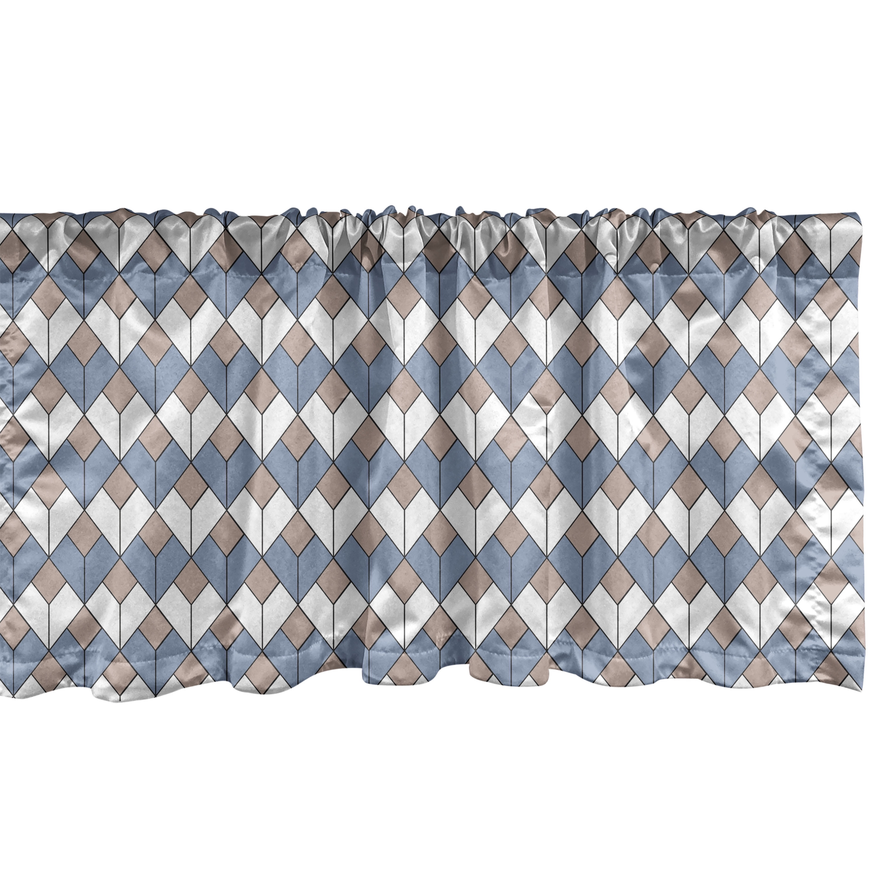 Ambesonne Geometric Window Valance, Nested Diamond Line, 54" X 18 ...