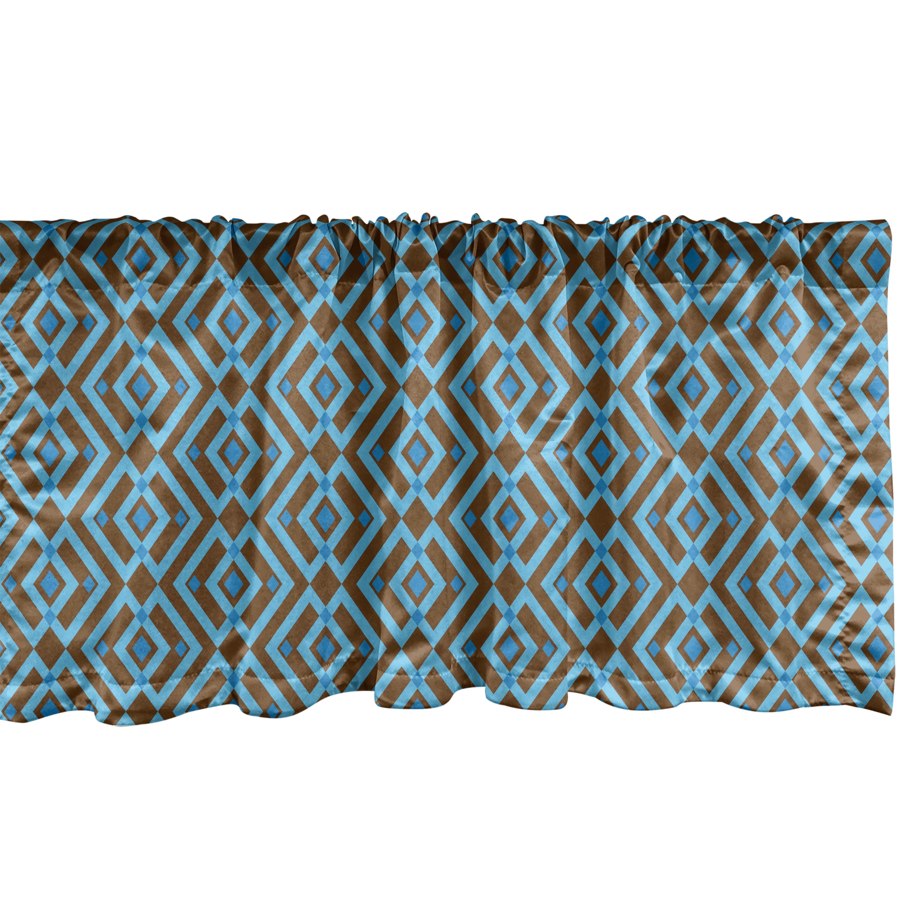Ambesonne Geometric Window Valance, Nested Square Pattern, 54" X 18 ...