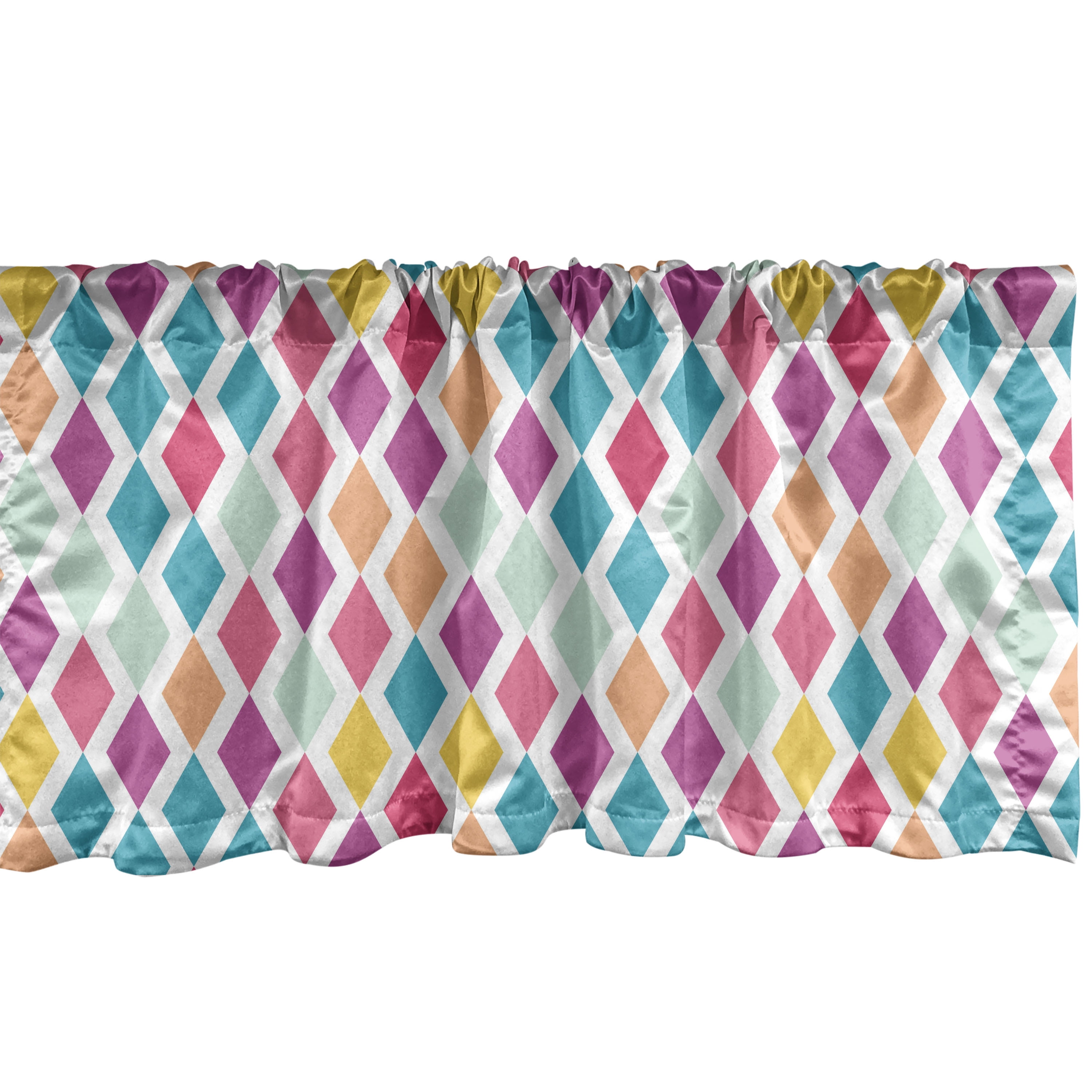 Ambesonne Geometric Window Valance, Rhombus Shapes Abstract, 54" X 12 ...