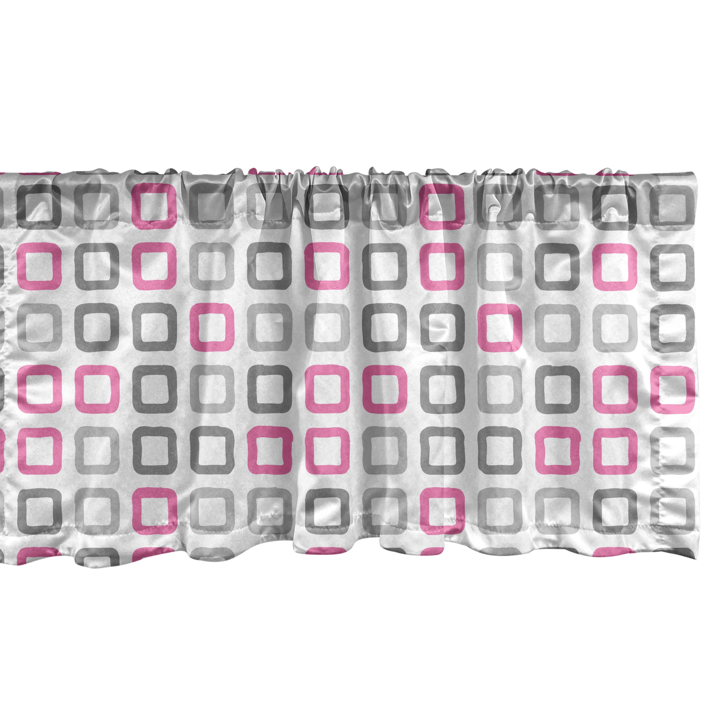 Ambesonne Geometric Window Valance, Square Frames Image, 42" x 18 ...