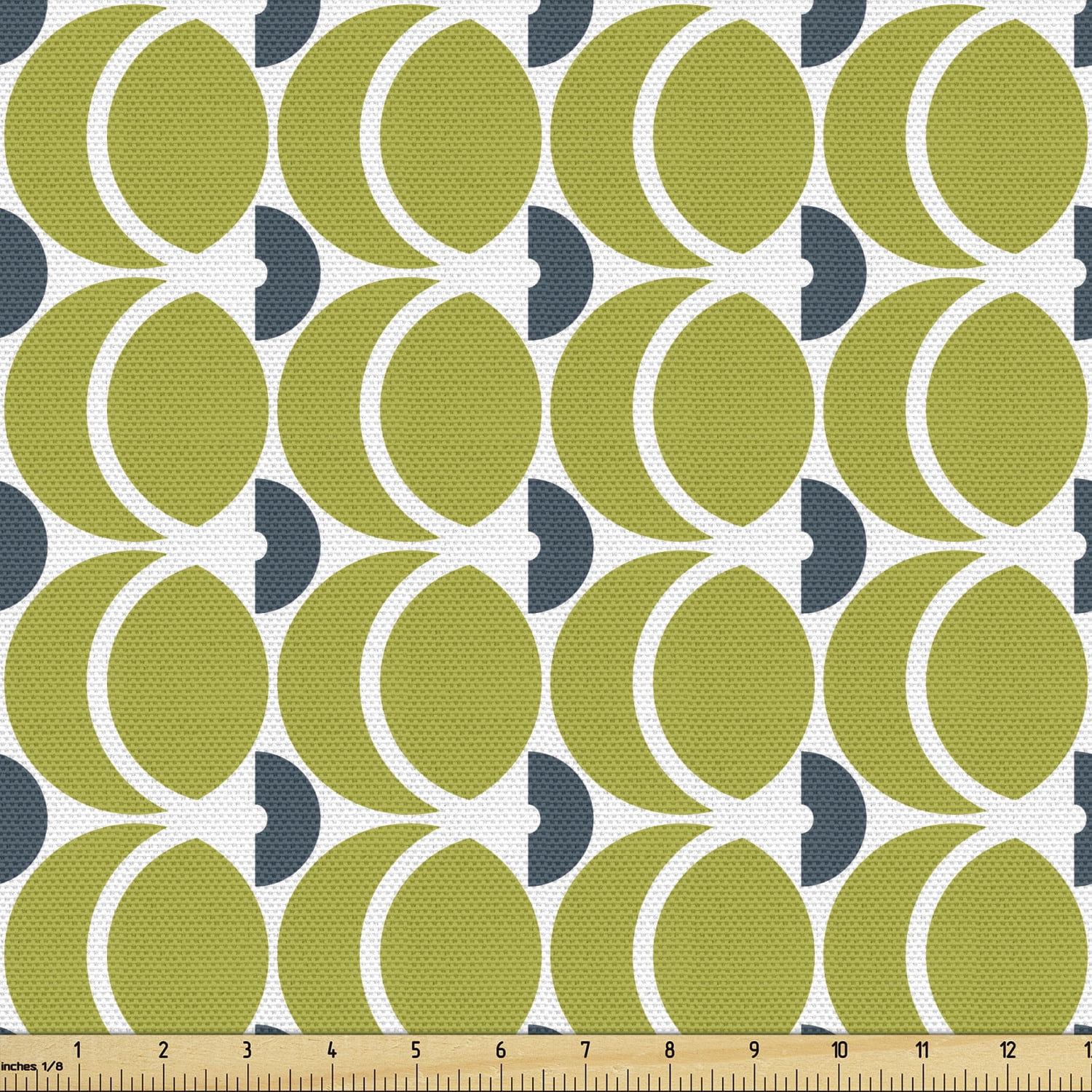 Ambesonne Geometrical Fabric by the Yard Upholstery, Art Deco Circles ...